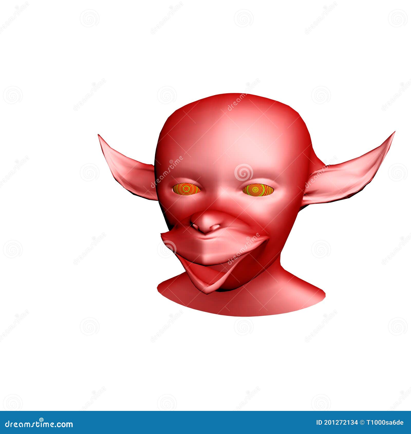 Goblin Head Side View Mascot Black And White Vector Illustration ...