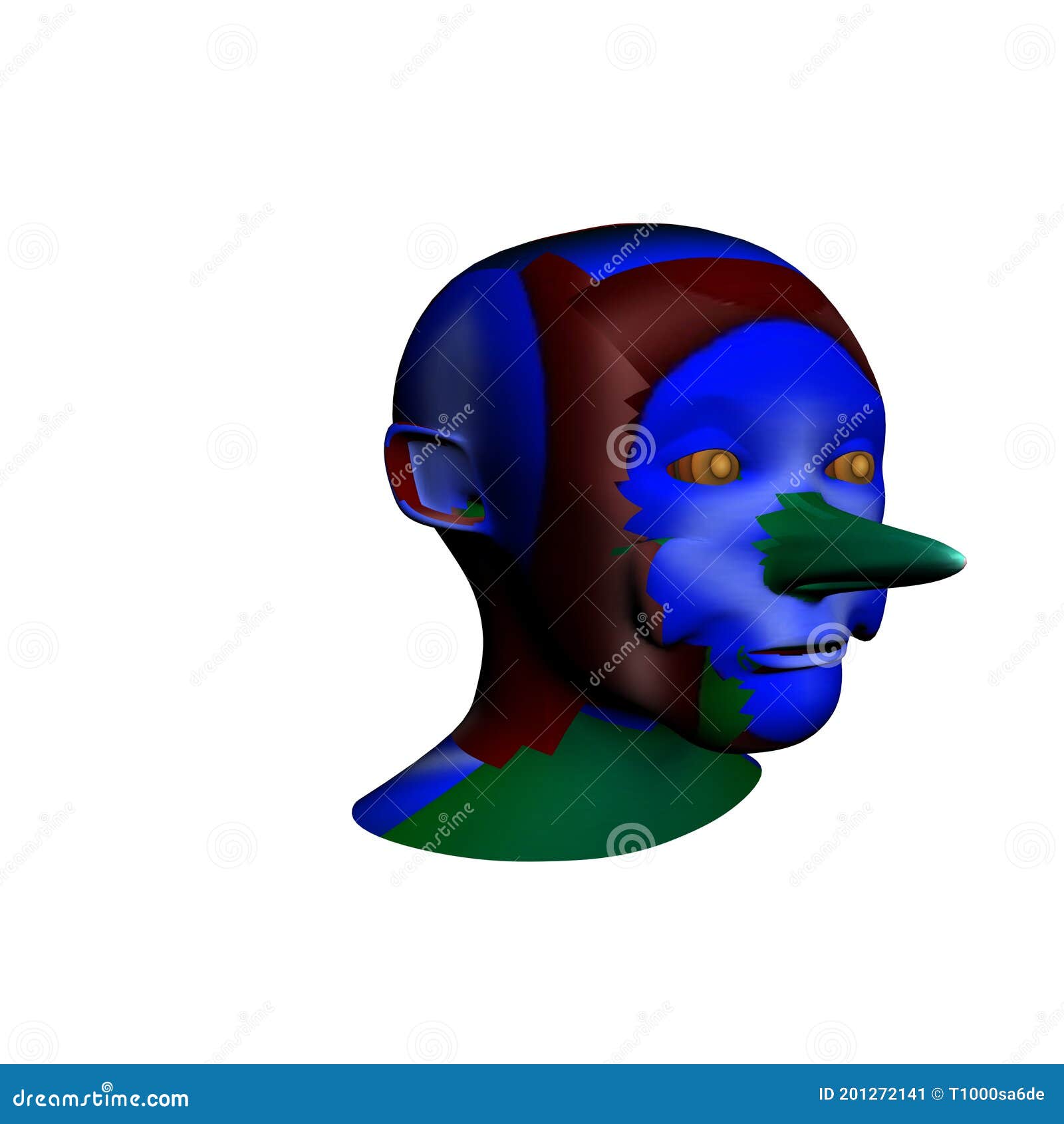 Goblin Head Side View Mascot Black And White Vector Illustration ...