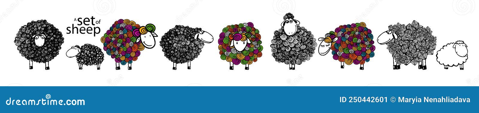 Multicolored Graphic Sheep. Vector Illustration Stock Vector ...