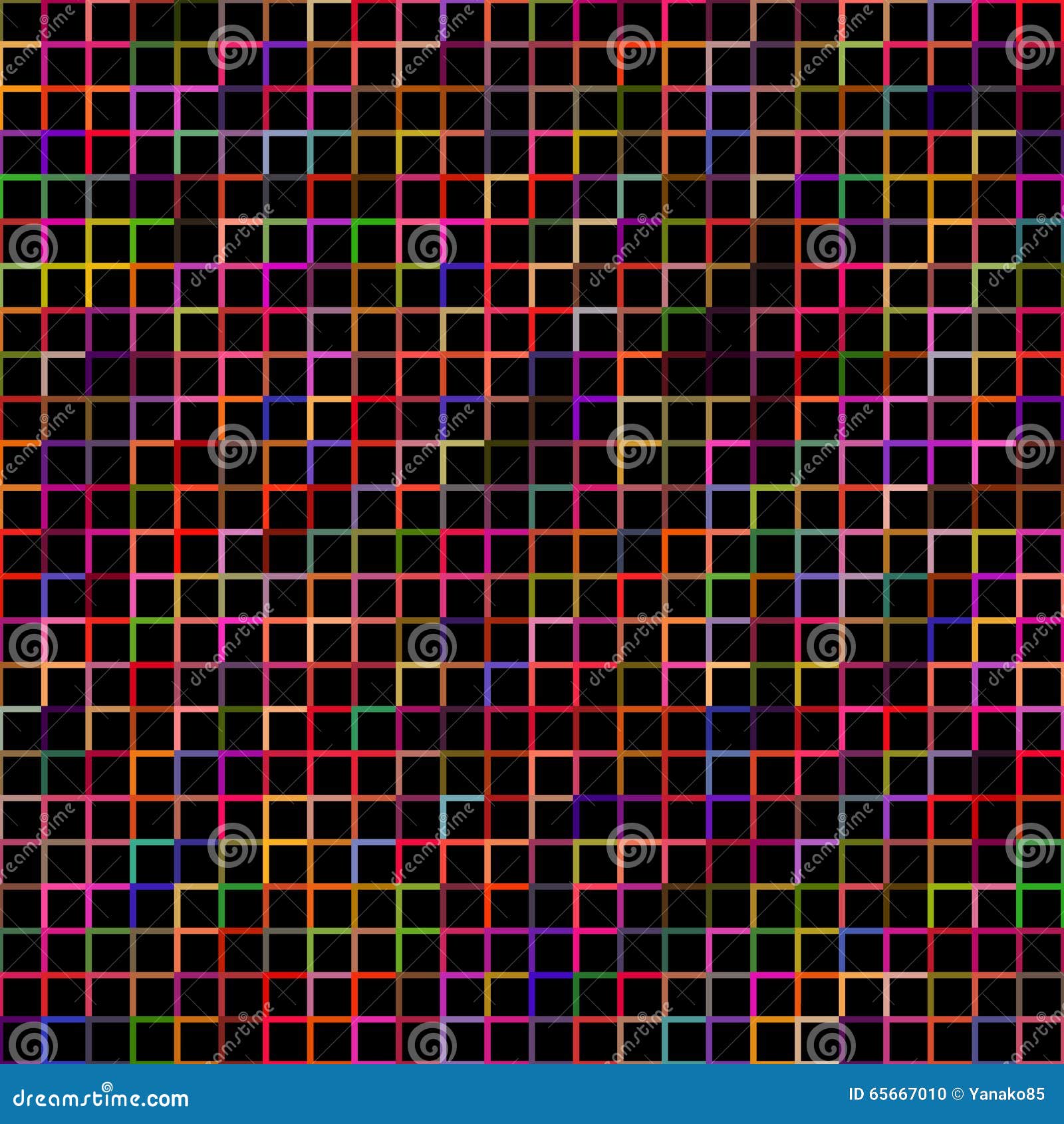 Multicolored Grid on Black. Stock Vector - Illustration of geometric ...