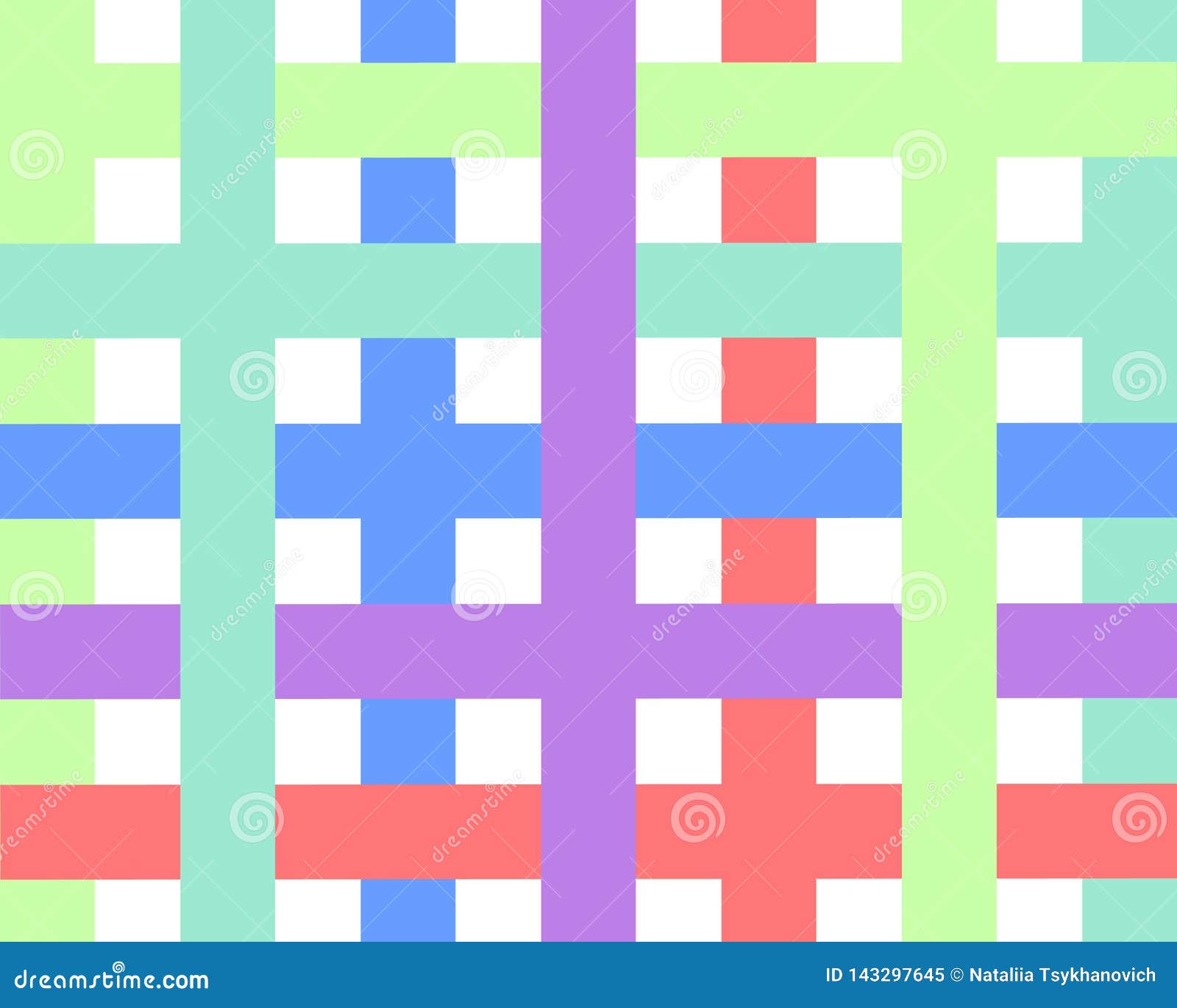 Multicolored Grid on a White Background. Mosaic in Geometric Style with ...