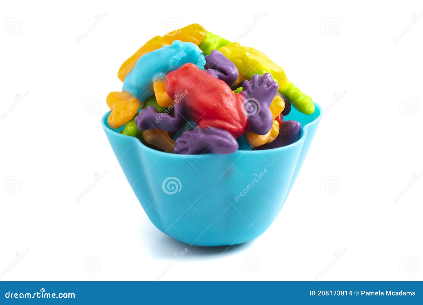 Multicolored Gummy Tree Frog Candies on a White Background Stock Photo ...