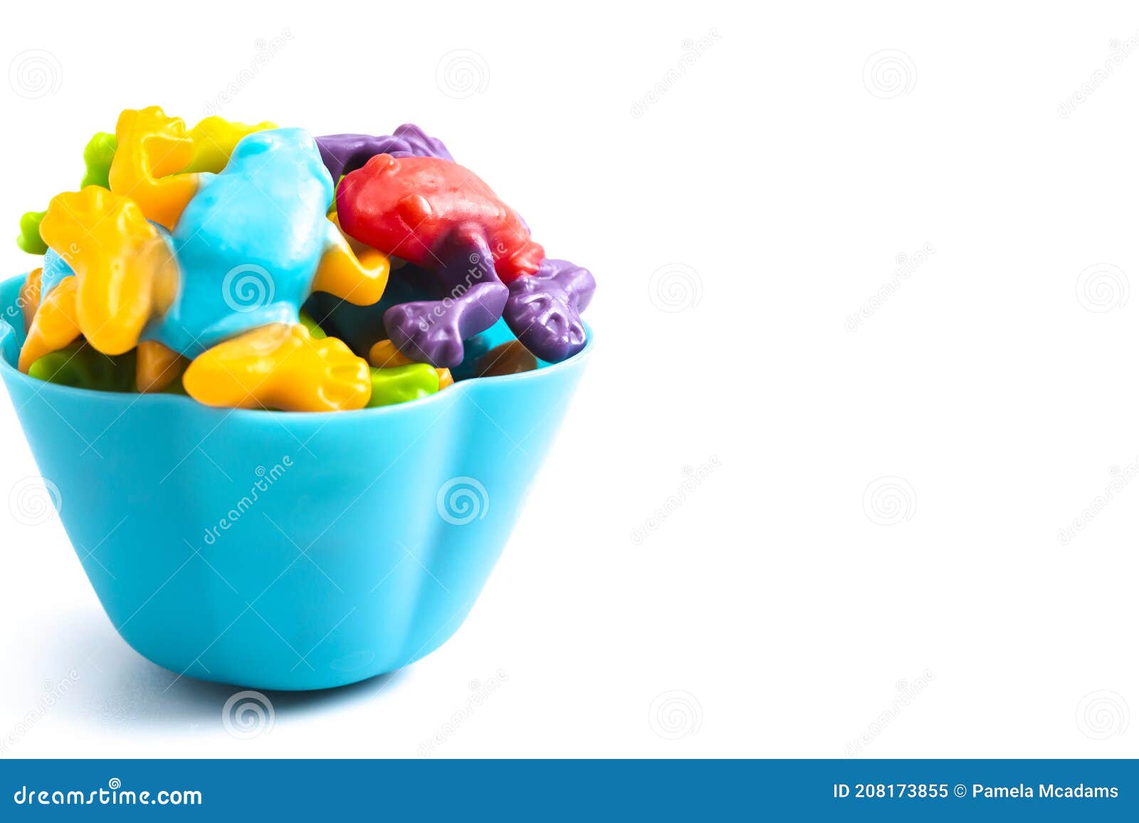 Multicolored Gummy Tree Frog Candies on a White Background Stock Image ...