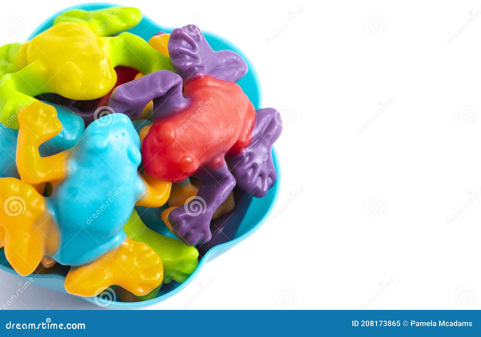 Multicolored Gummy Tree Frog Candies on a White Background Stock Image ...