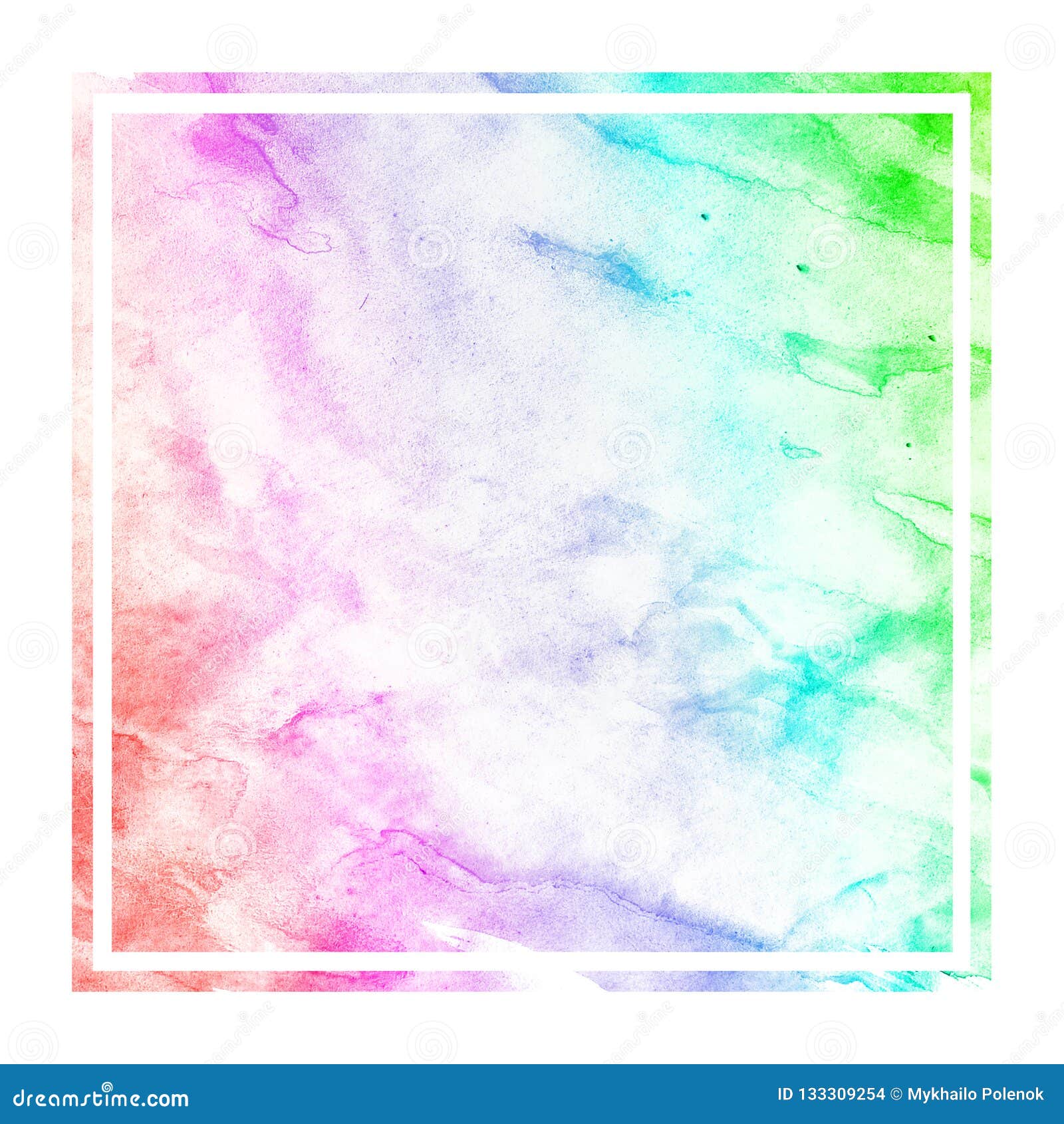 Multicolored Hand Drawn Watercolor Rectangular Frame Background Texture ...