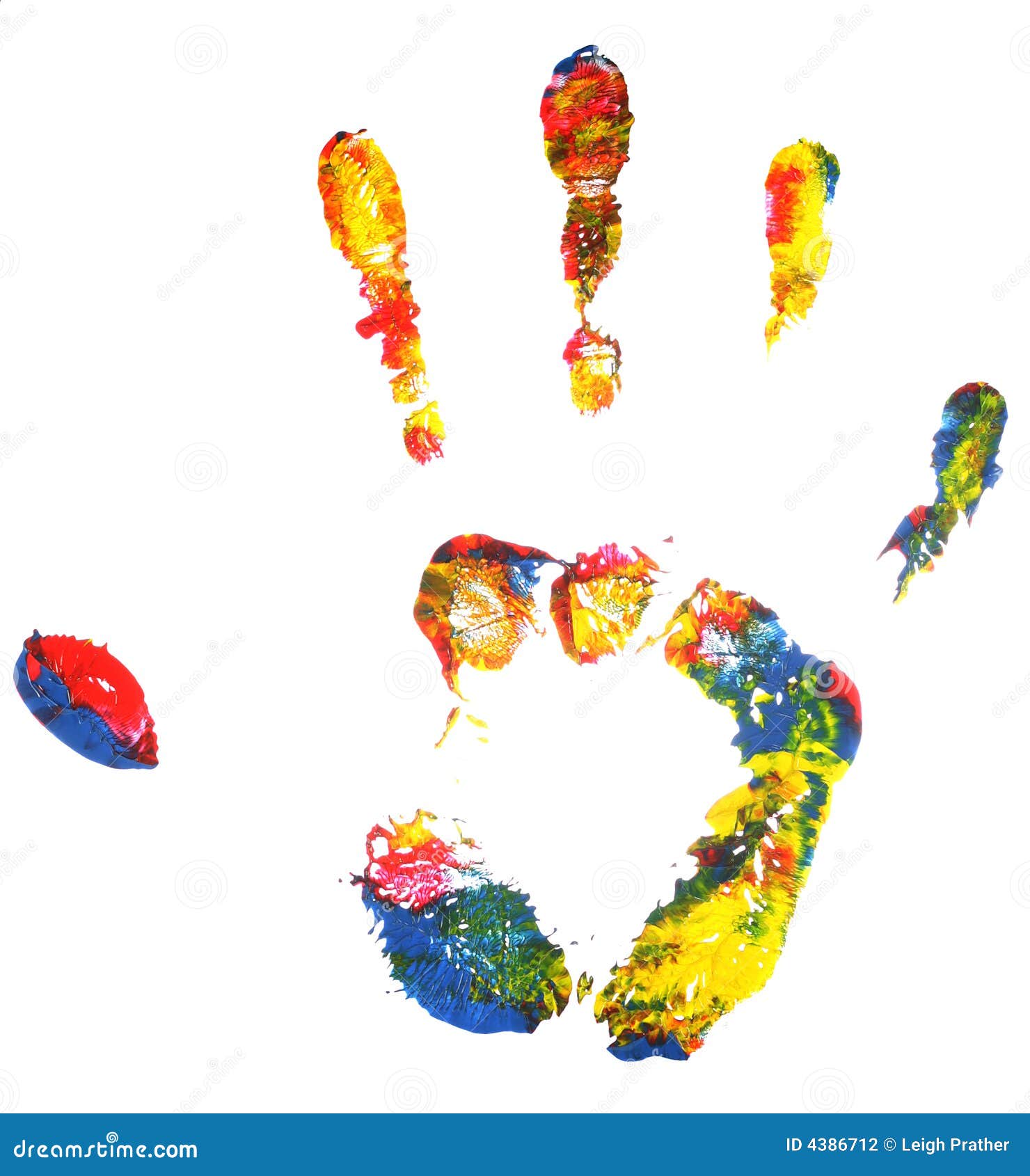 Multicolored hand print stock photo. Image of acrylic - 4386712