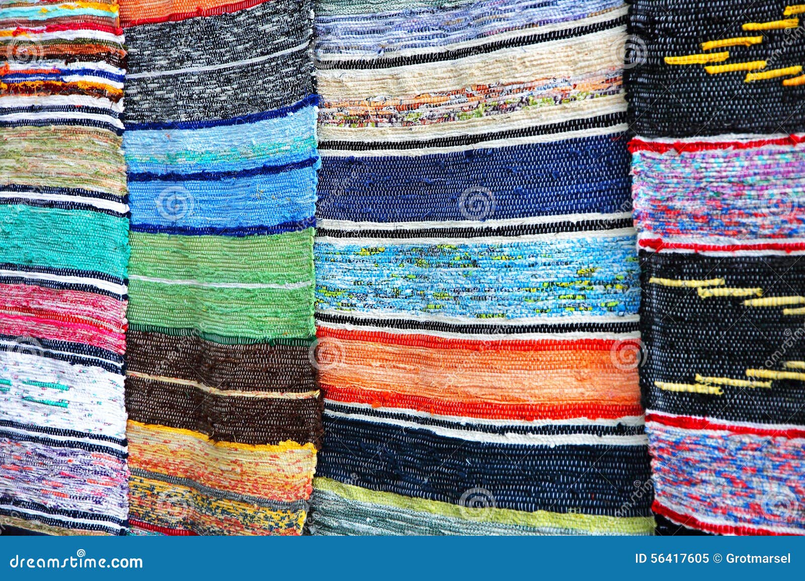 Multicolored Handmade Rugs. Stock Image - Image of rough, handmade ...