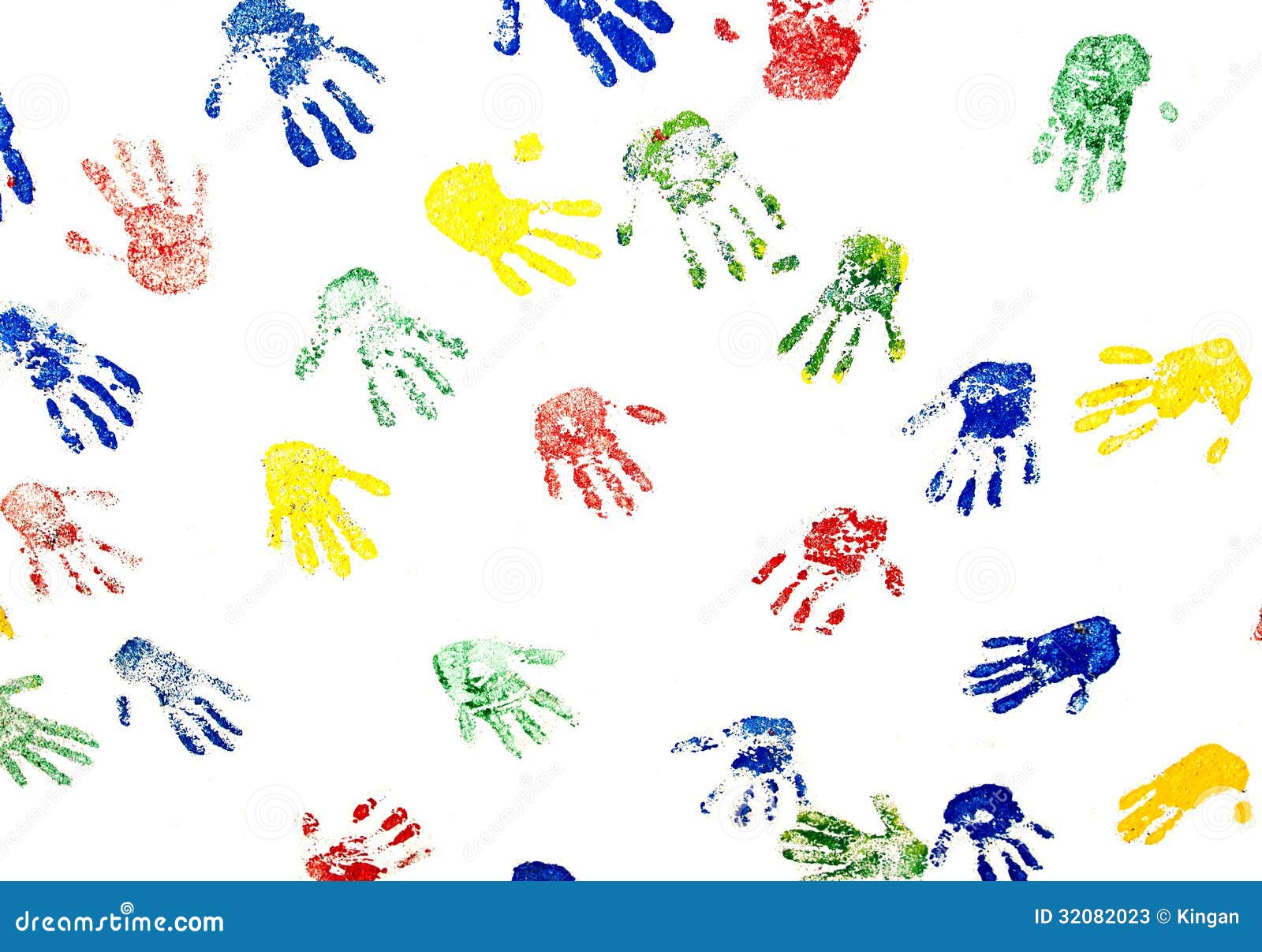 Multicolored Handprints Border Isolated On Black Background Vector ...