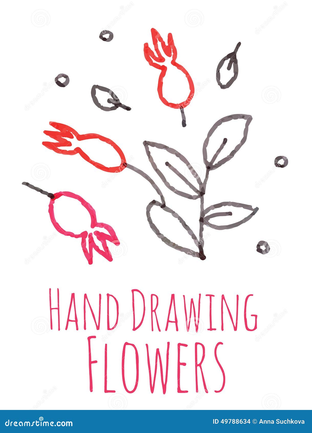 Multicolored Hands Drawing Flowers Stock Vector - Illustration of ...