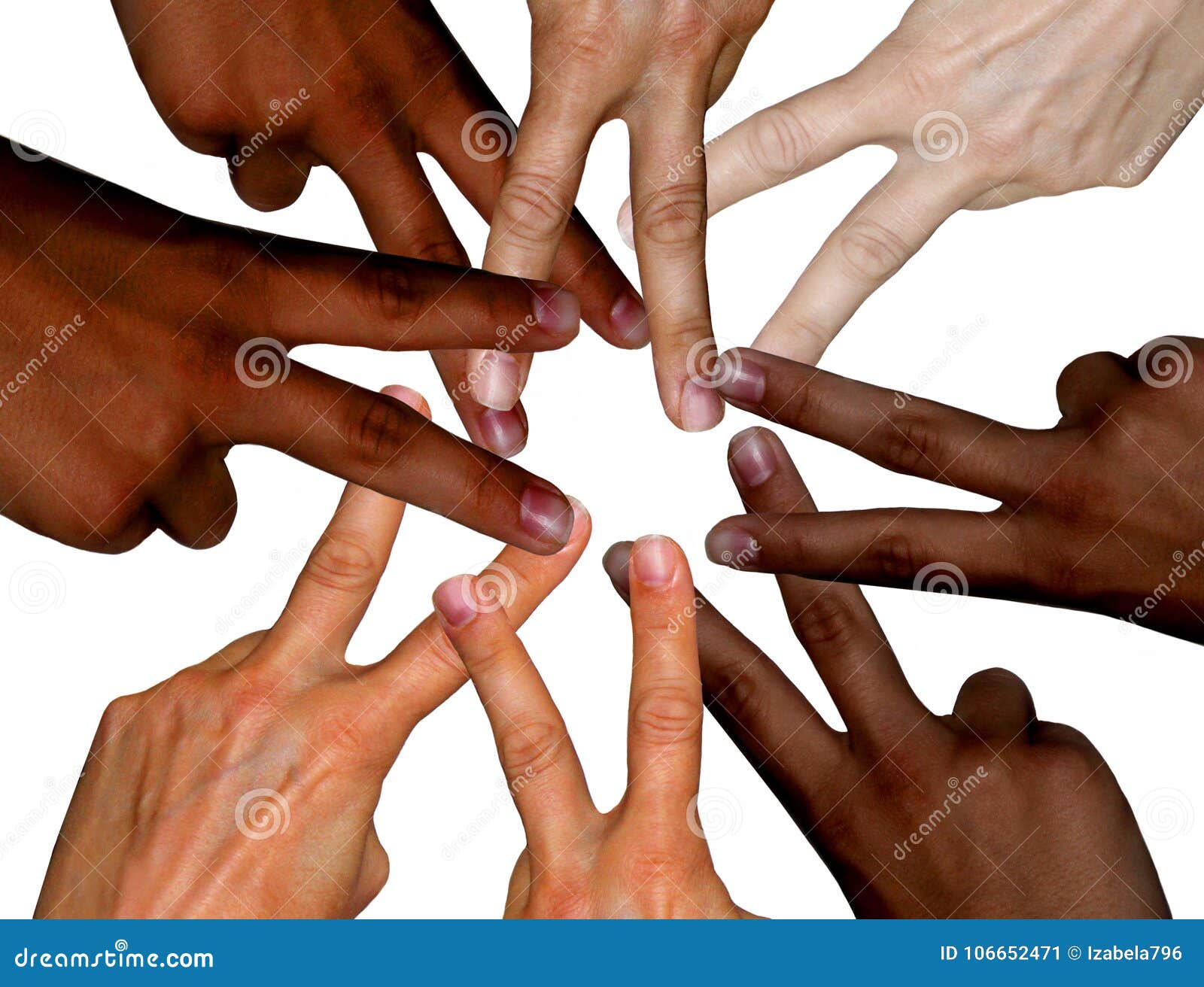 Multicolored Hands Together in Peace Sign Stock Image - Image of race ...