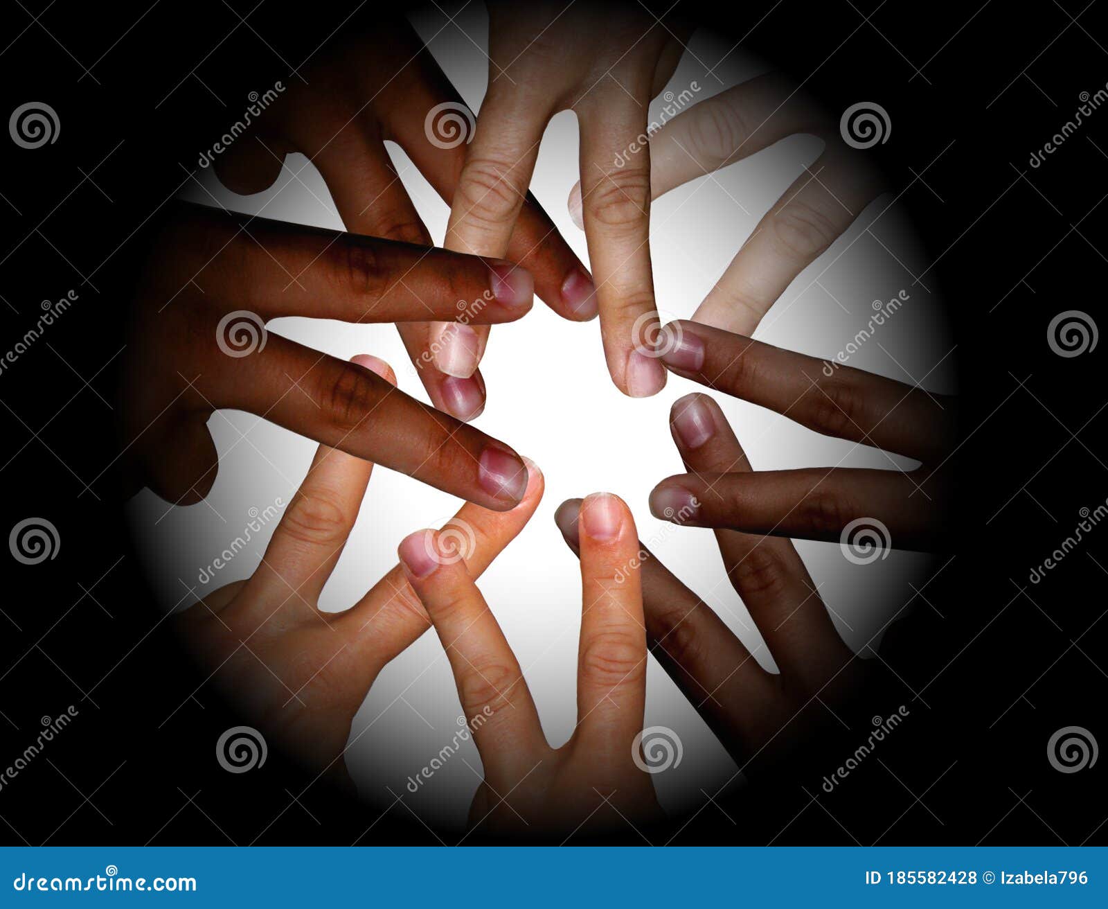 Multicolored Hands Together in Peace Sign Stock Photo - Image of ...