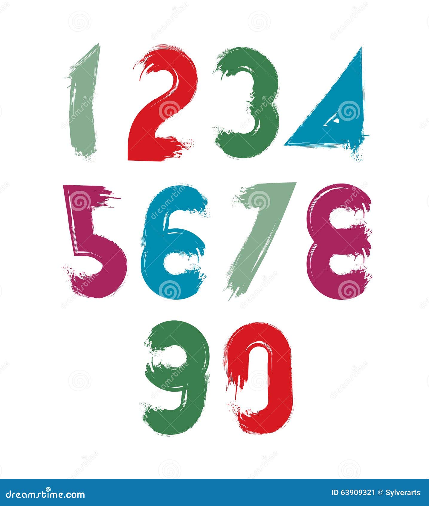 Multicolored Handwritten Alphabet Letters, Numbers, Punctuation Marks ...