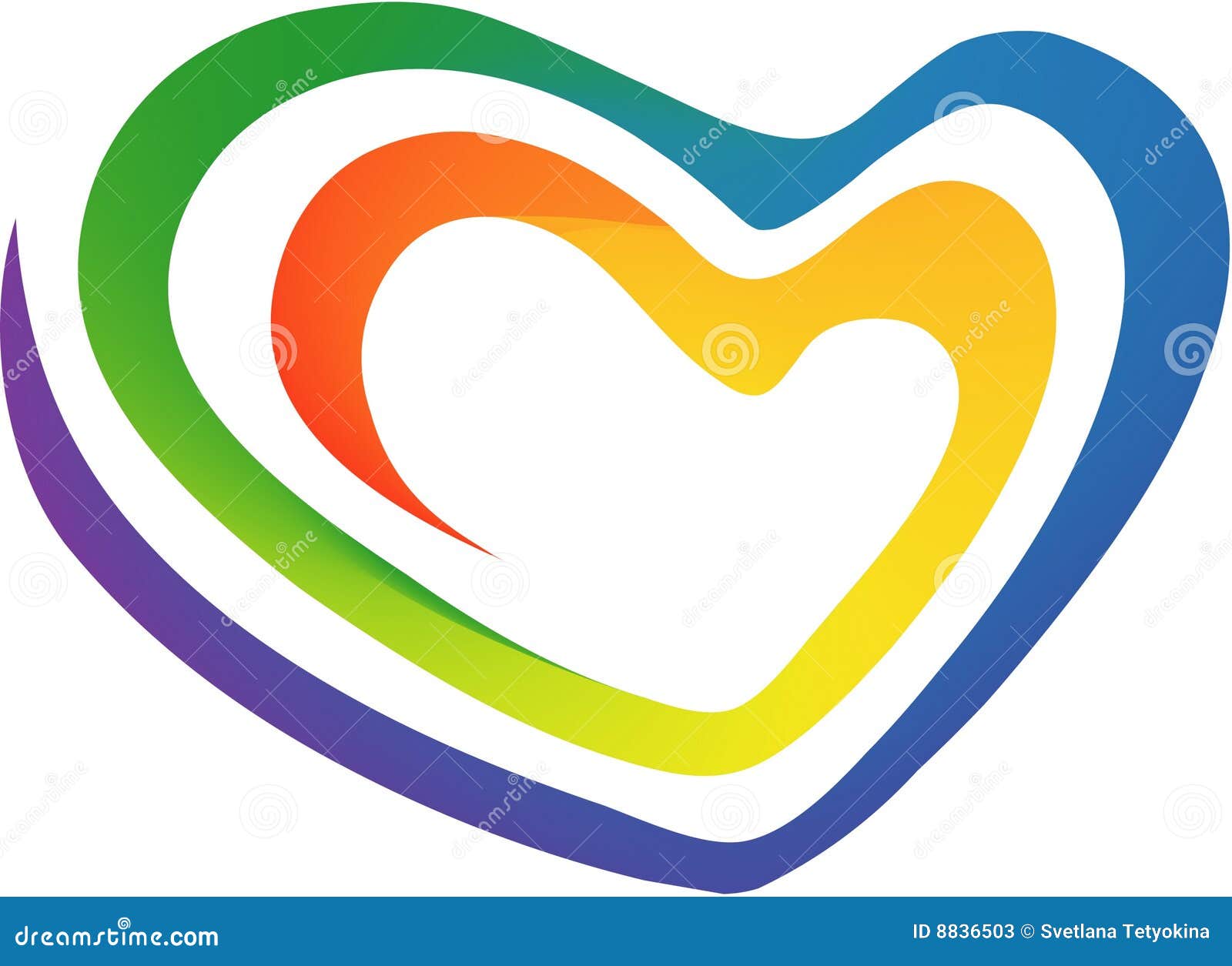 Multicolored heart stock vector. Illustration of funny - 8836503