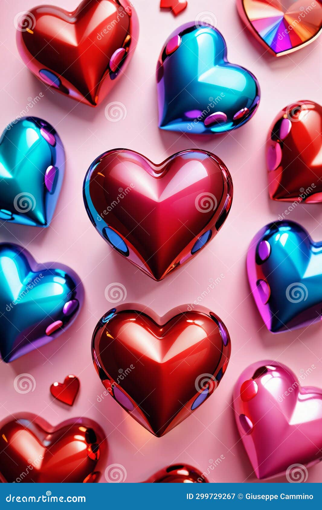 Multicolored Hearts Background - Valentine Wallpaper Stock Illustration ...