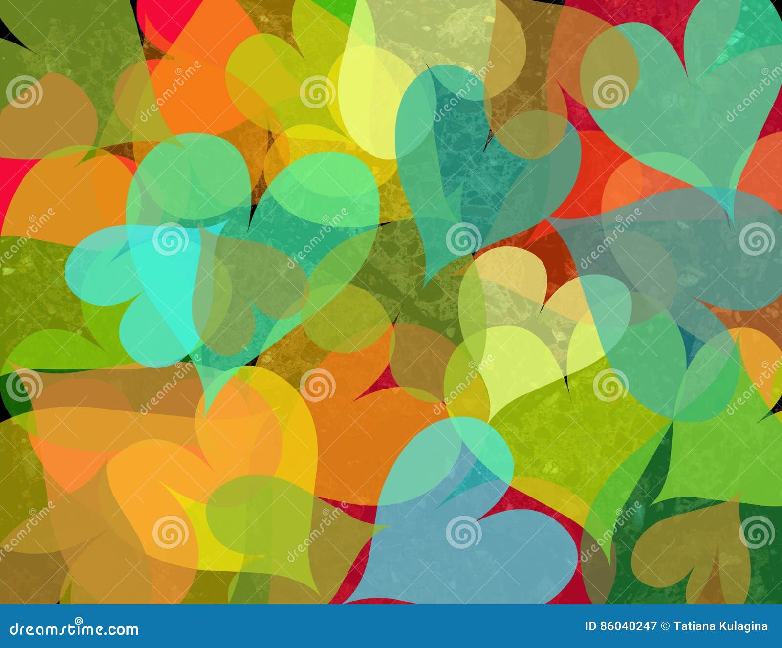 Multicolored hearts stock illustration. Illustration of love - 86040247