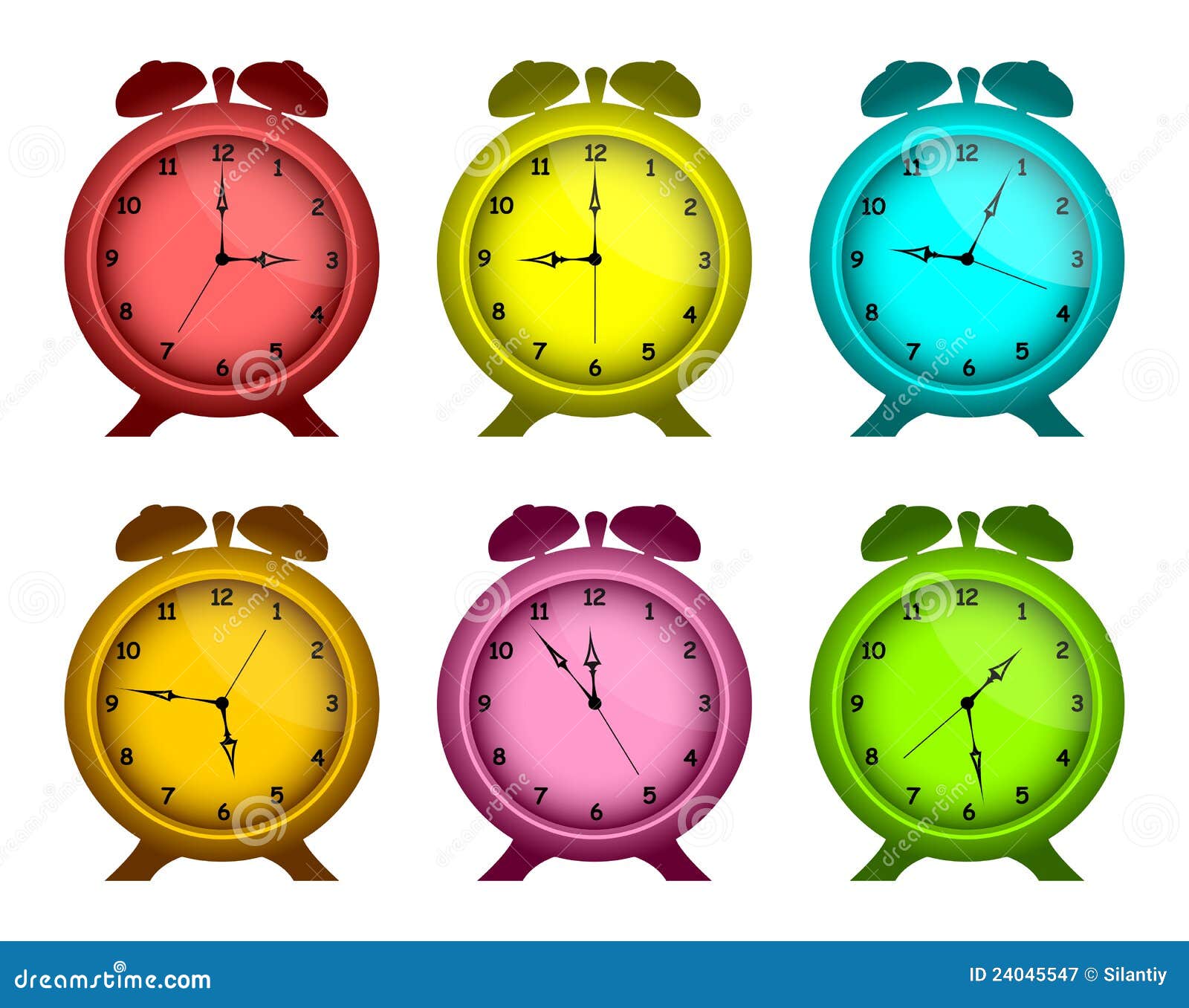 Multicolored horloges. vector illustratie. Illustration of reeks - 24045547