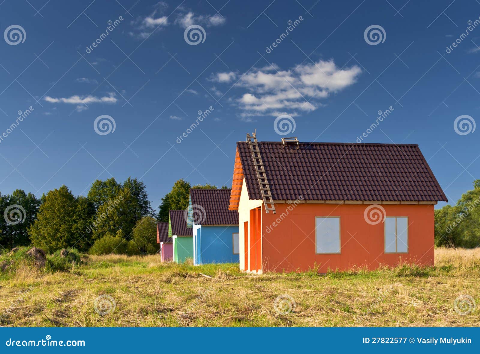 Multicolored houses stock image. Image of pink, multicolored - 27822577