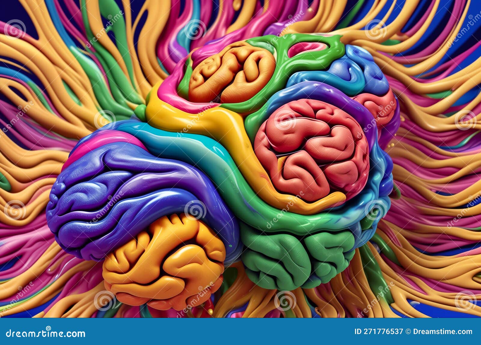 Multicolored Human Brain Exploding with Colors. Brain Creativity ...