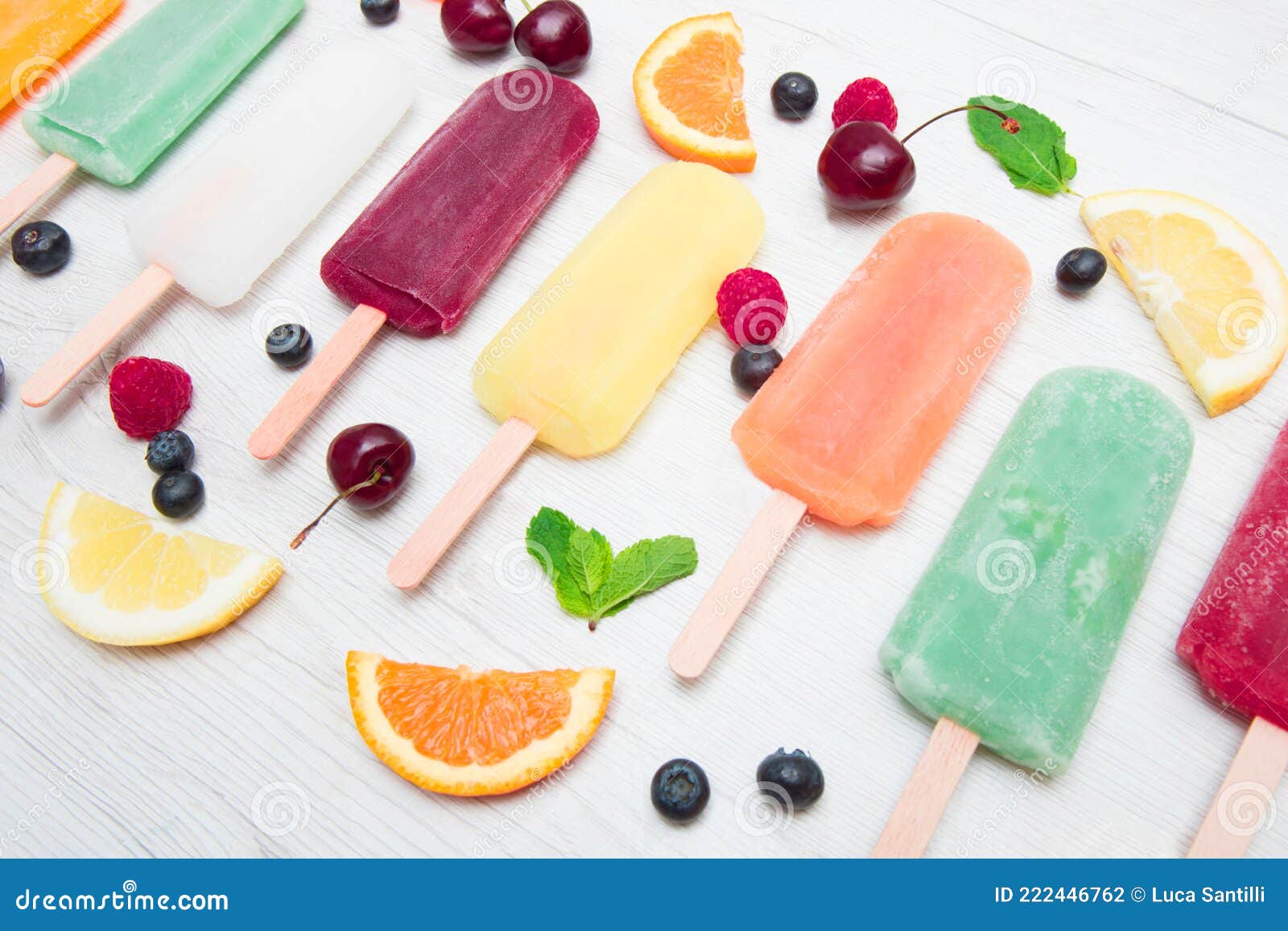 Multicolored Icicle with Fresh Fruit Stock Photo - Image of icicle ...