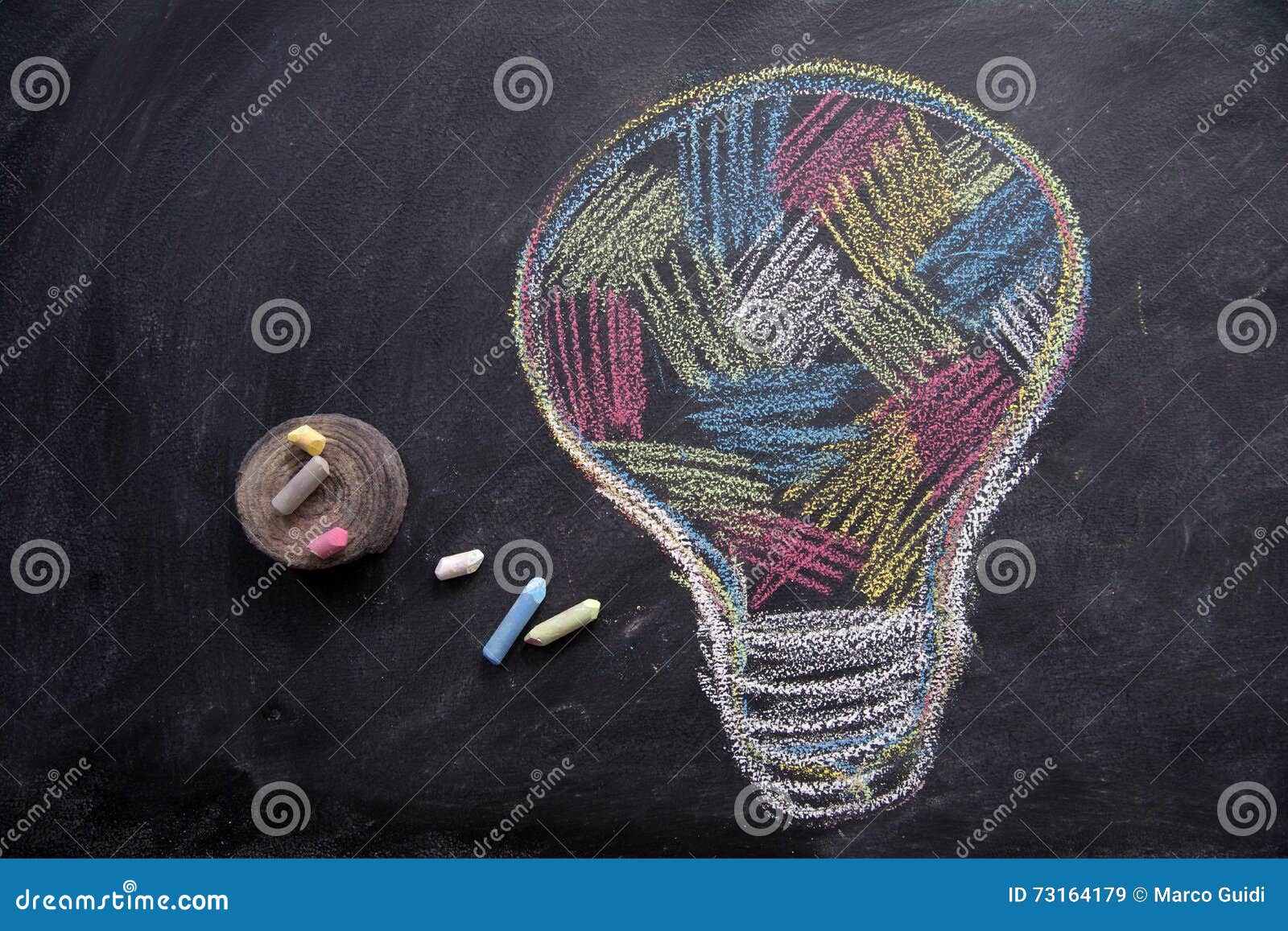 Multicolored idea stock image. Image of chalk, multicolored - 73164179