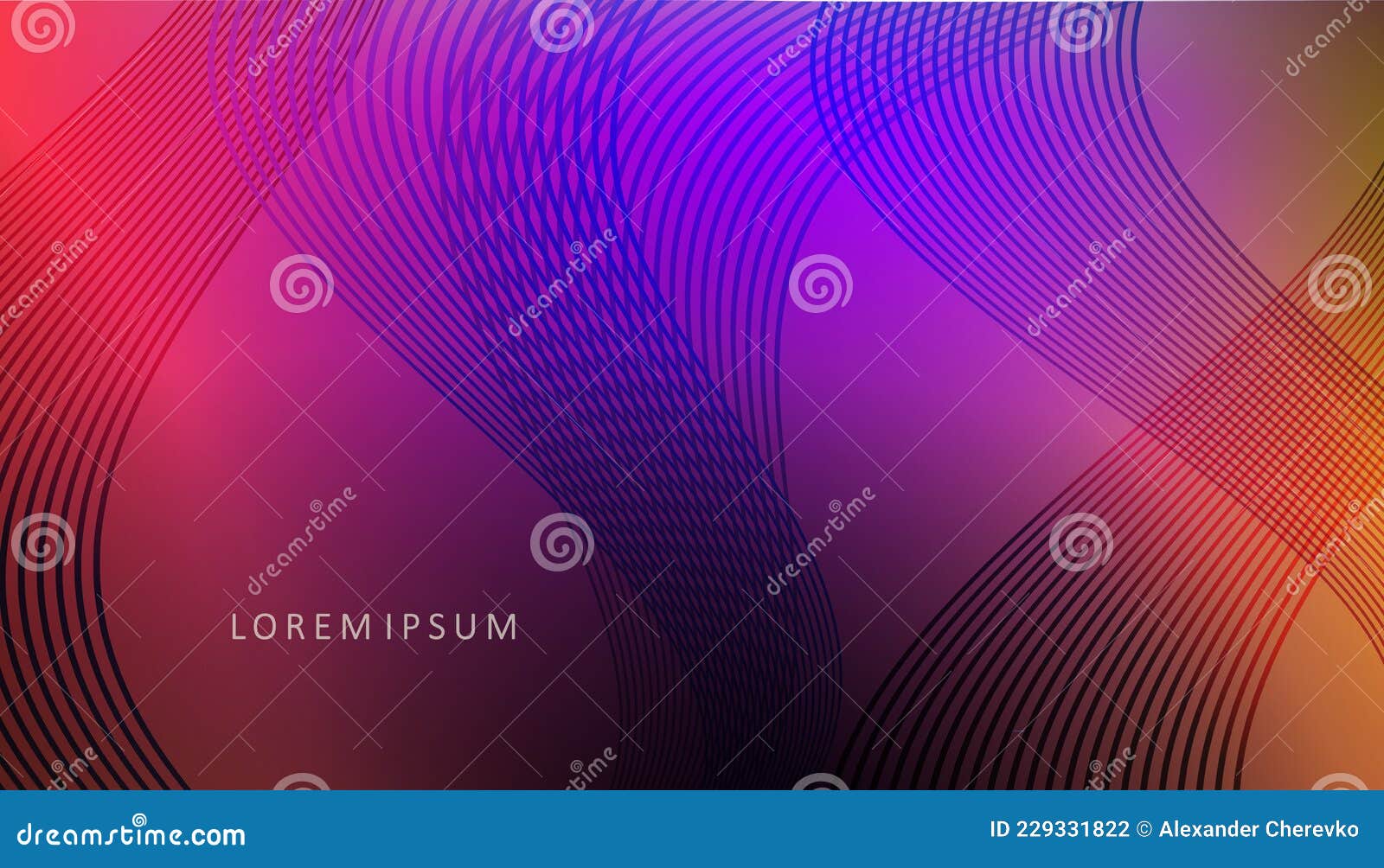 Multicolored Illustration, Abstract Dark Minimal Wave Patterns with ...