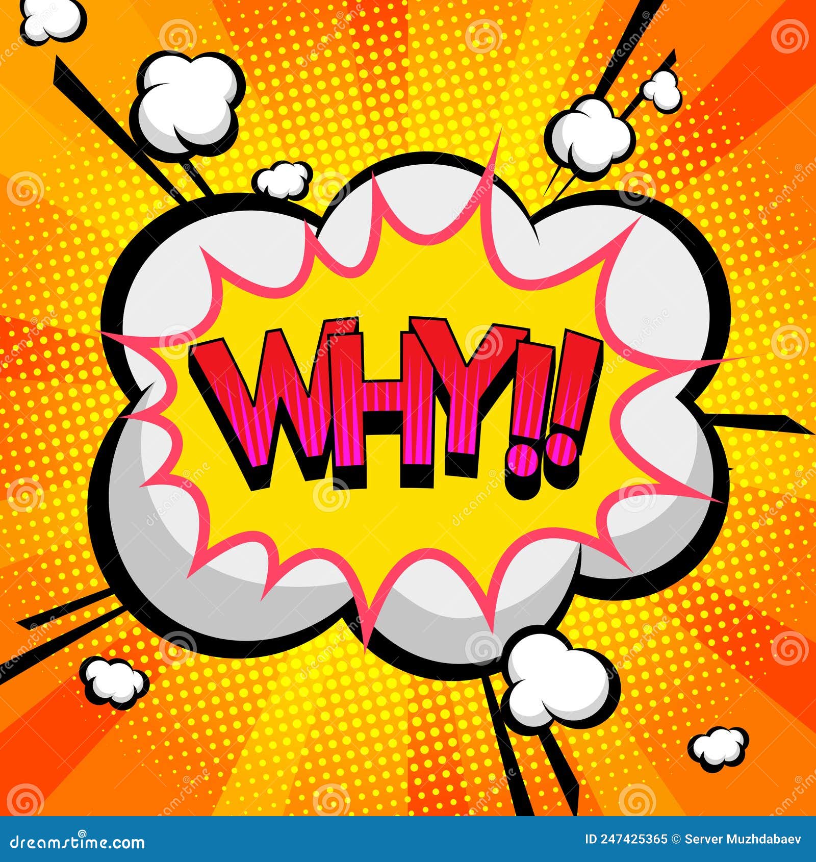 Multicolored Illustration in Pop Art Style with the Question Why for ...