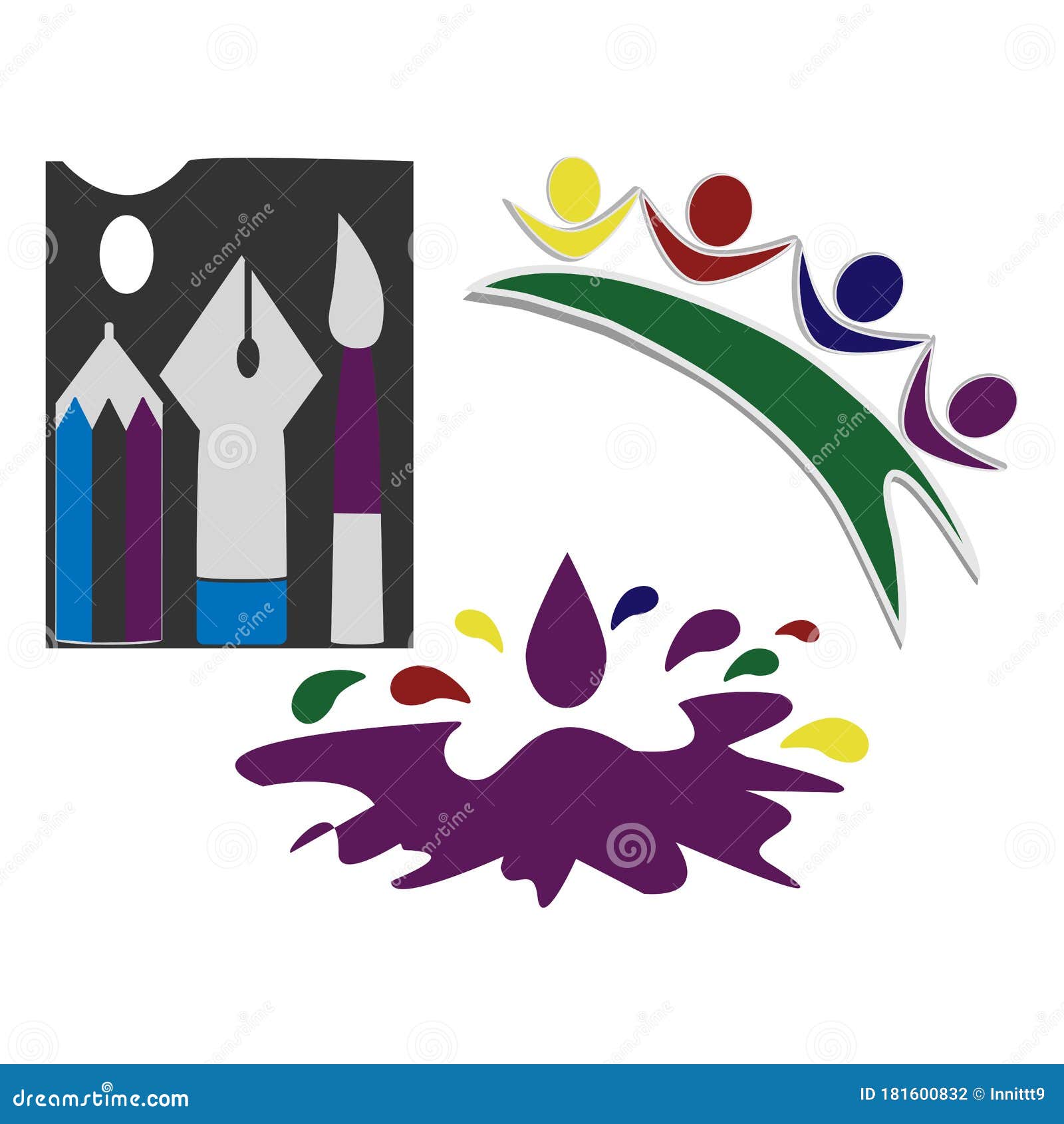 Multicolored Illustrations of the Object for Drawing, Colorful Spots ...