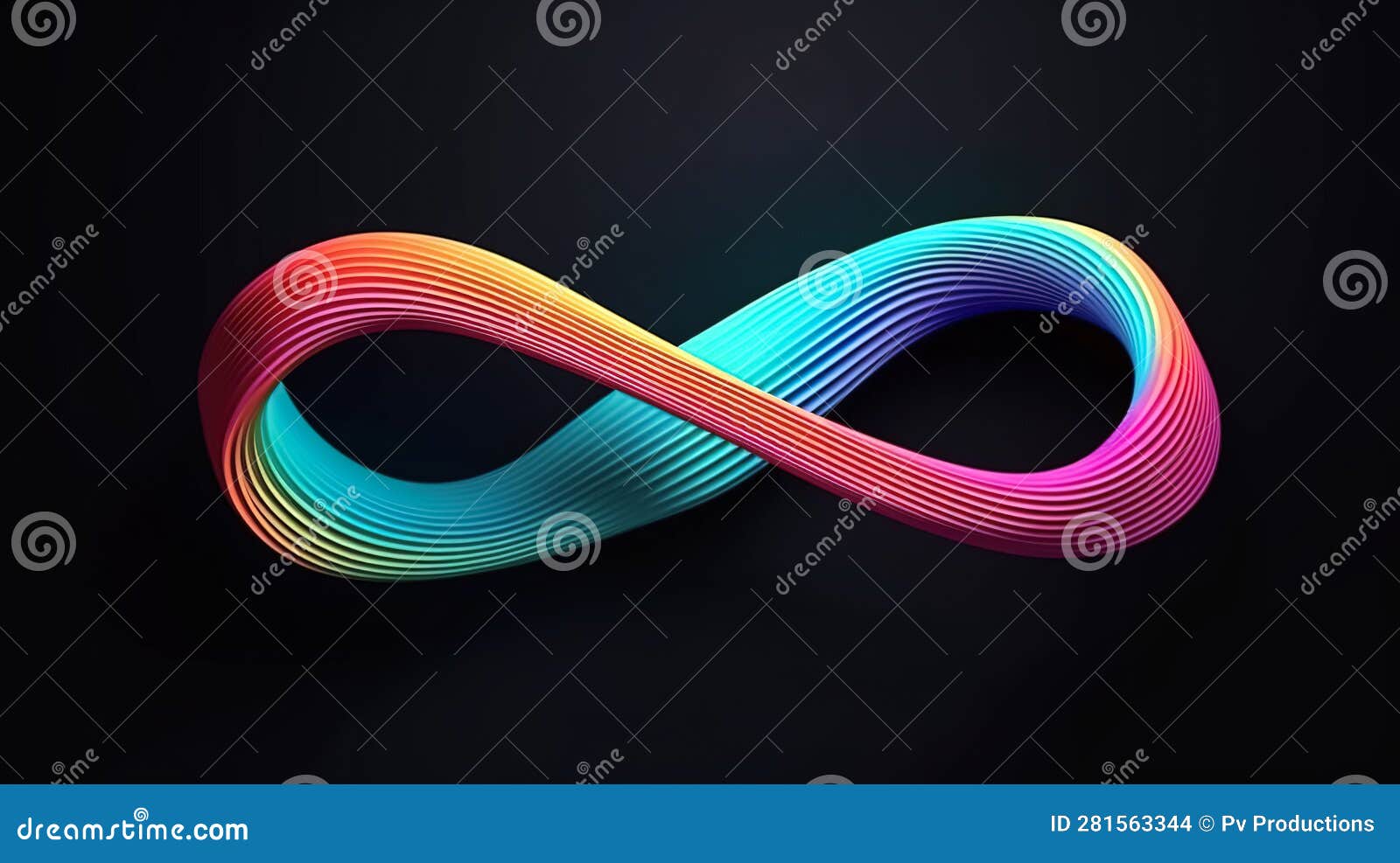 Multicolored Infinity Sign, Logo Design, Generative AI. Stock Photo ...