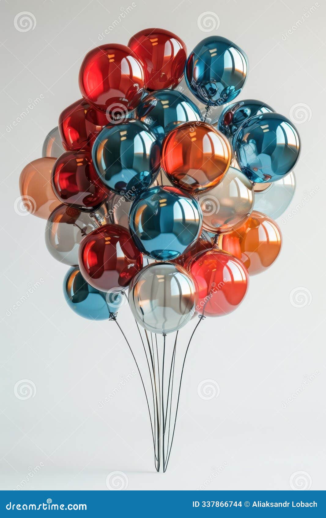 Multicolored Inflatable Balloons on White Background. Image of ...