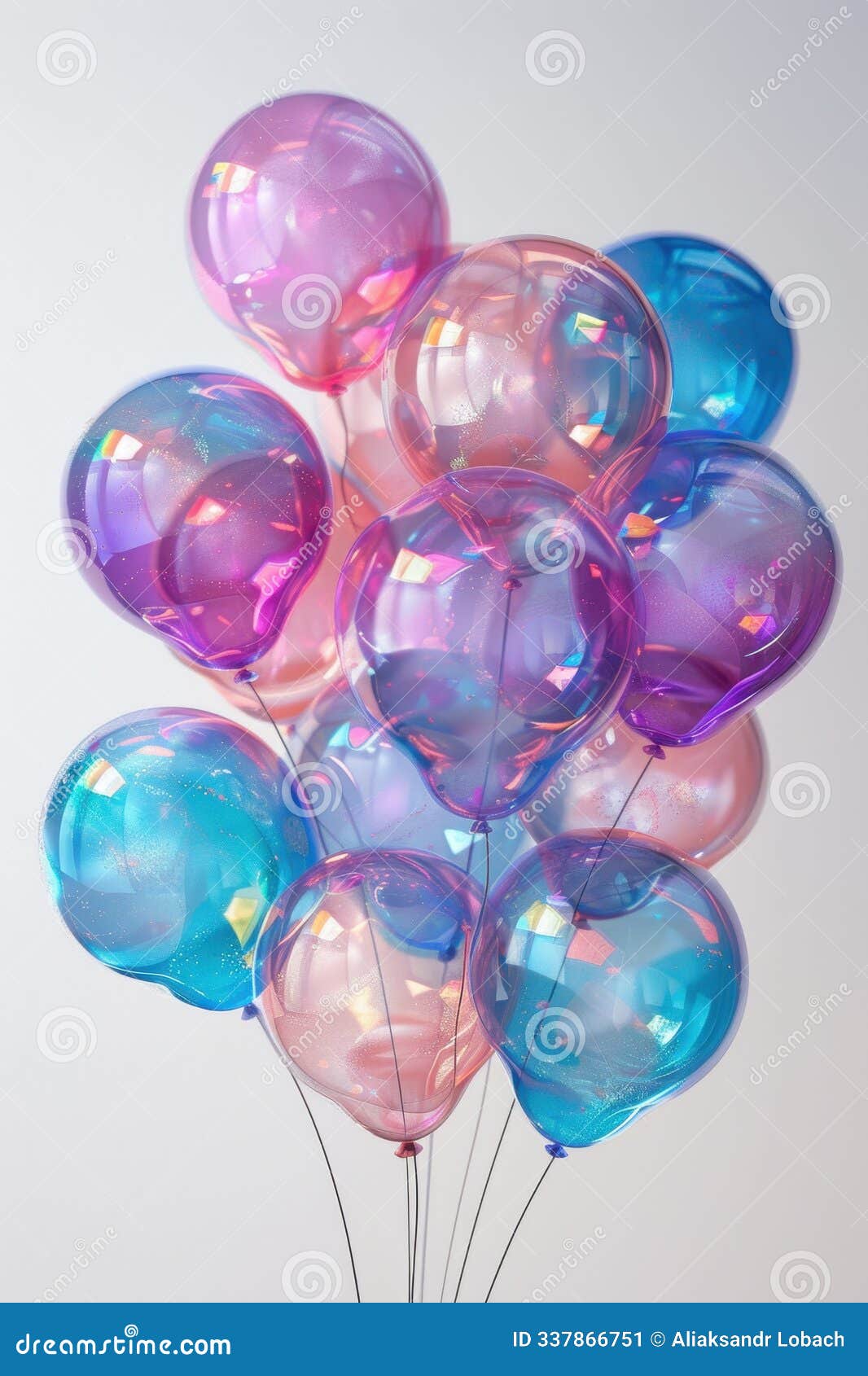 Multicolored Inflatable Balloons on White Background. Image of ...