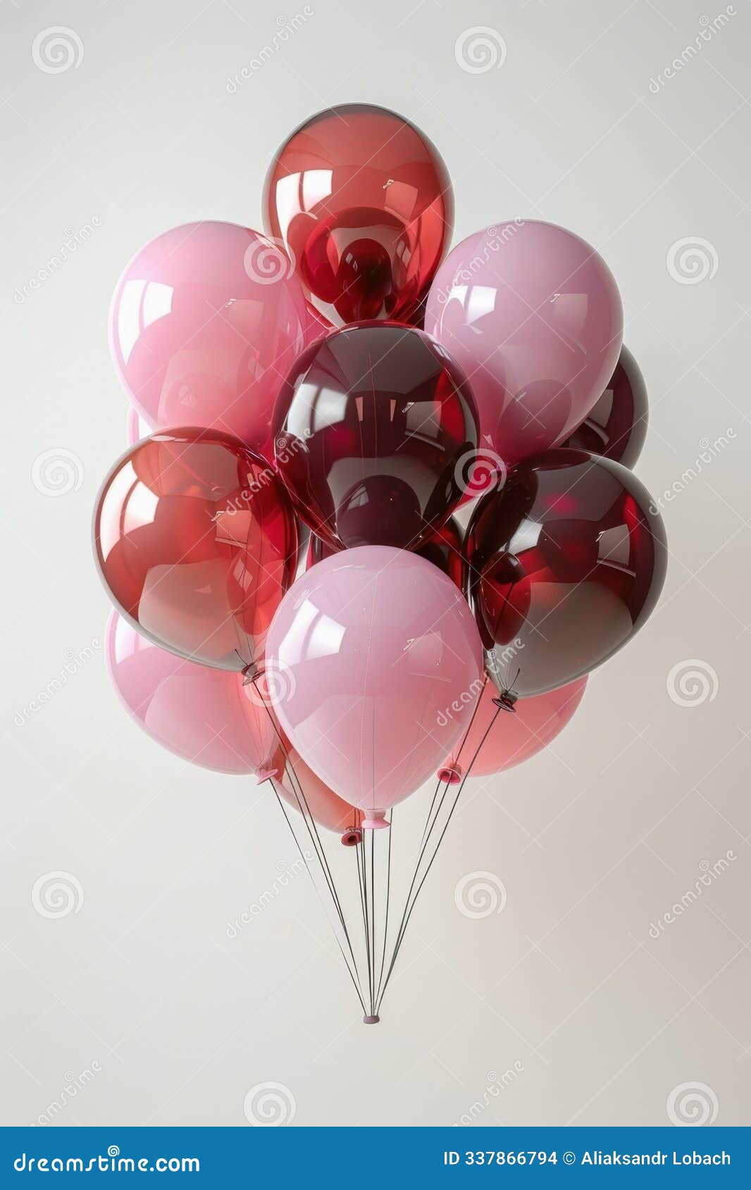 Multicolored Inflatable Balloons on White Background. Image of ...