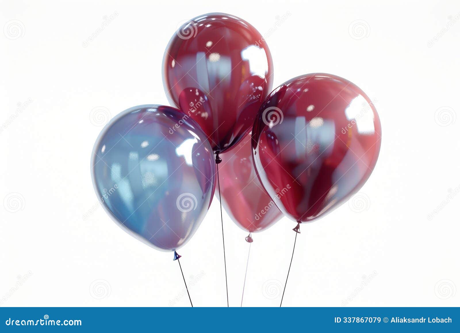 Multicolored Inflatable Balloons on White Background. Image of ...
