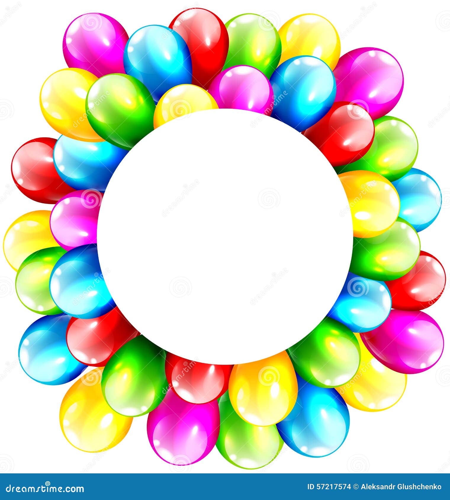 Multicolored Inflatable Celebration Bright Balloons with Circle Stock ...