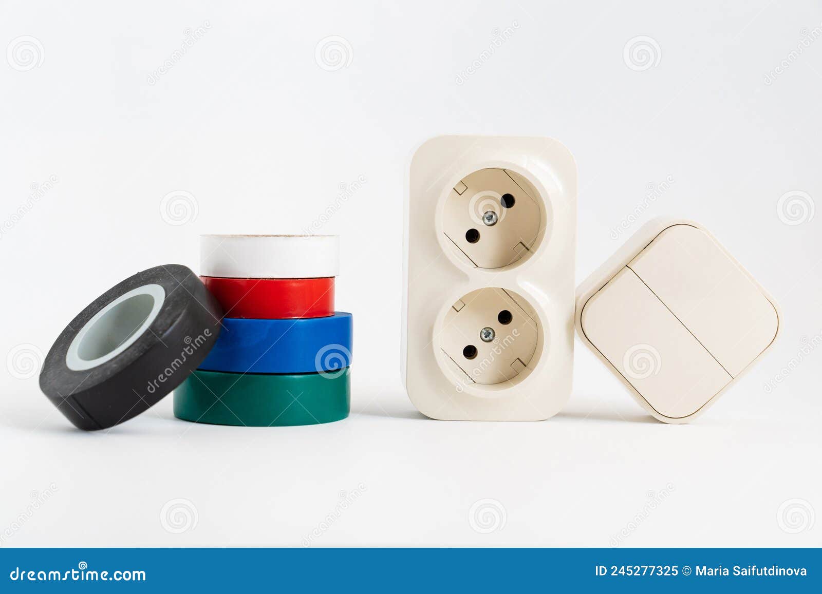 Multicolored Insulating Tape,double Socket,two-key Light Switch.white ...