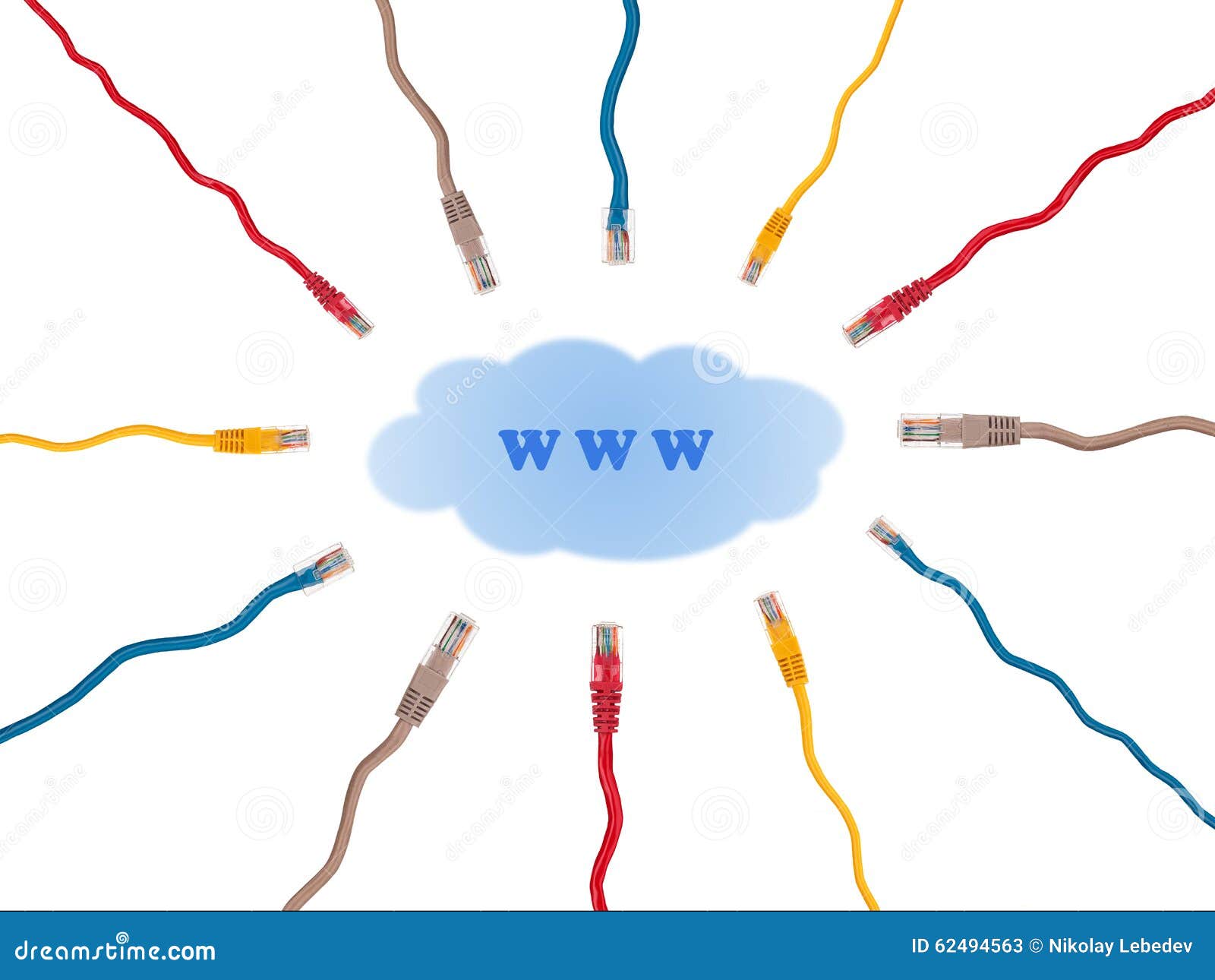 Multicolored Internet Cables Seek Connect To the World Wide Web Stock ...