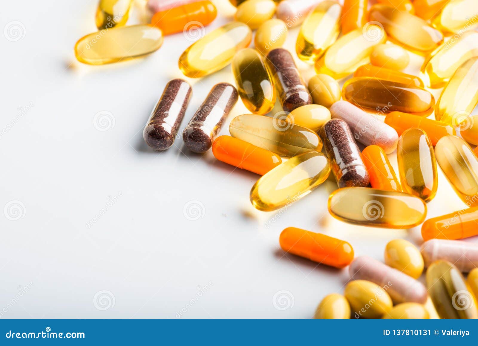 Multicolored Isolated Pills and Capsules Stock Image - Image of ...