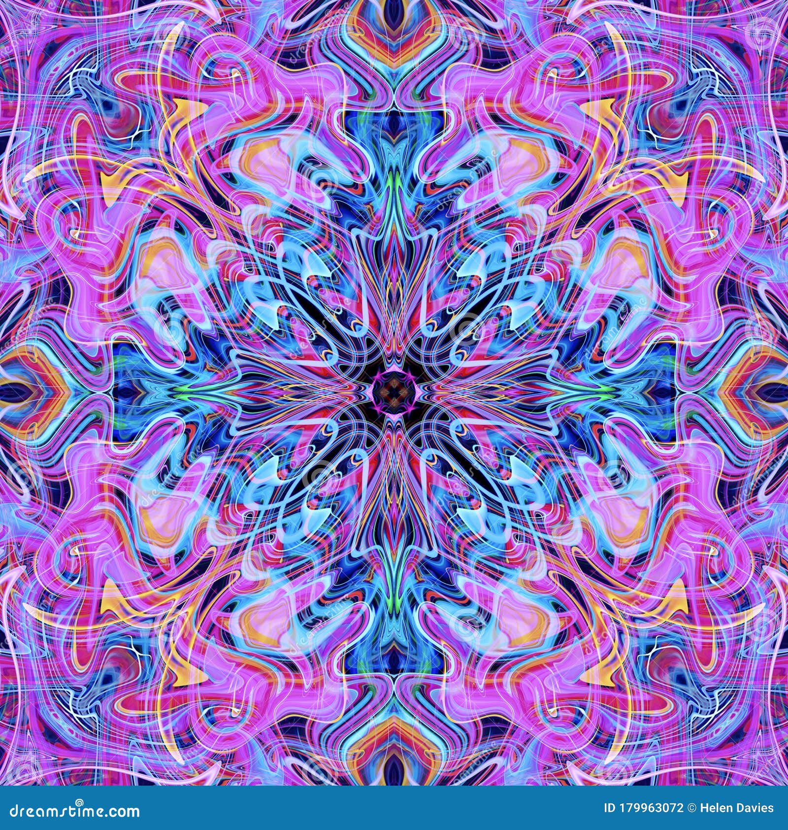 Multicolored Pink Square Kaleidoscope Pattern Abstract Background ...