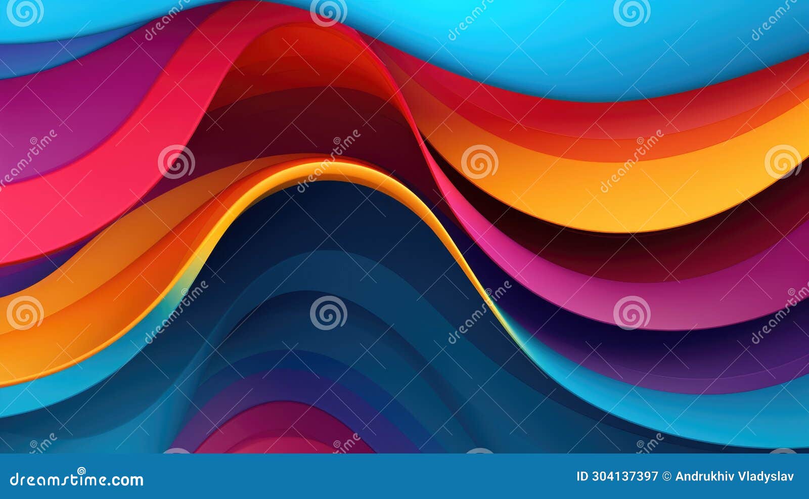 Multicolored Layered Shapes Background, Abstract Illustration Stock ...