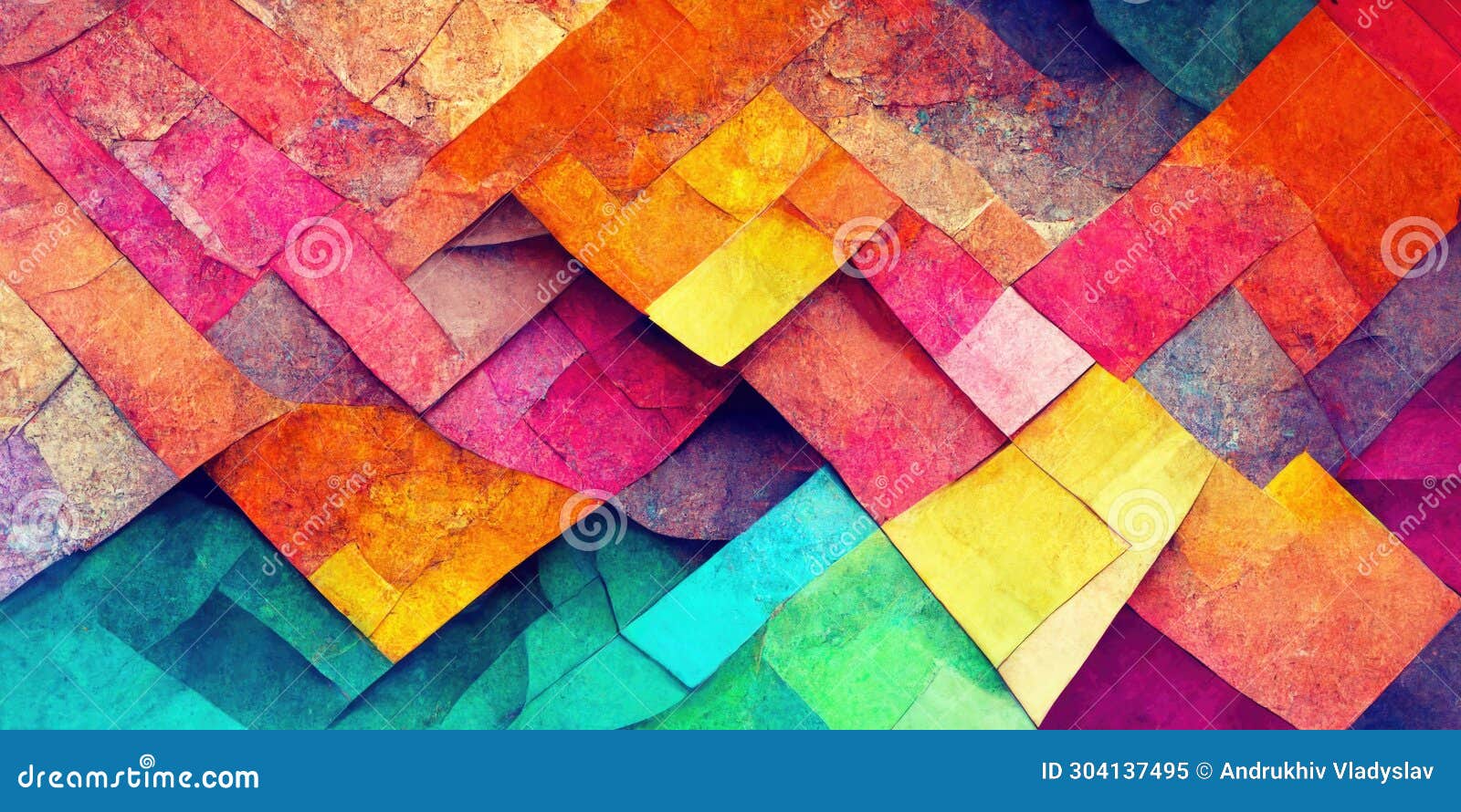 Multicolored Layered Shapes Background, Abstract Illustration Stock ...