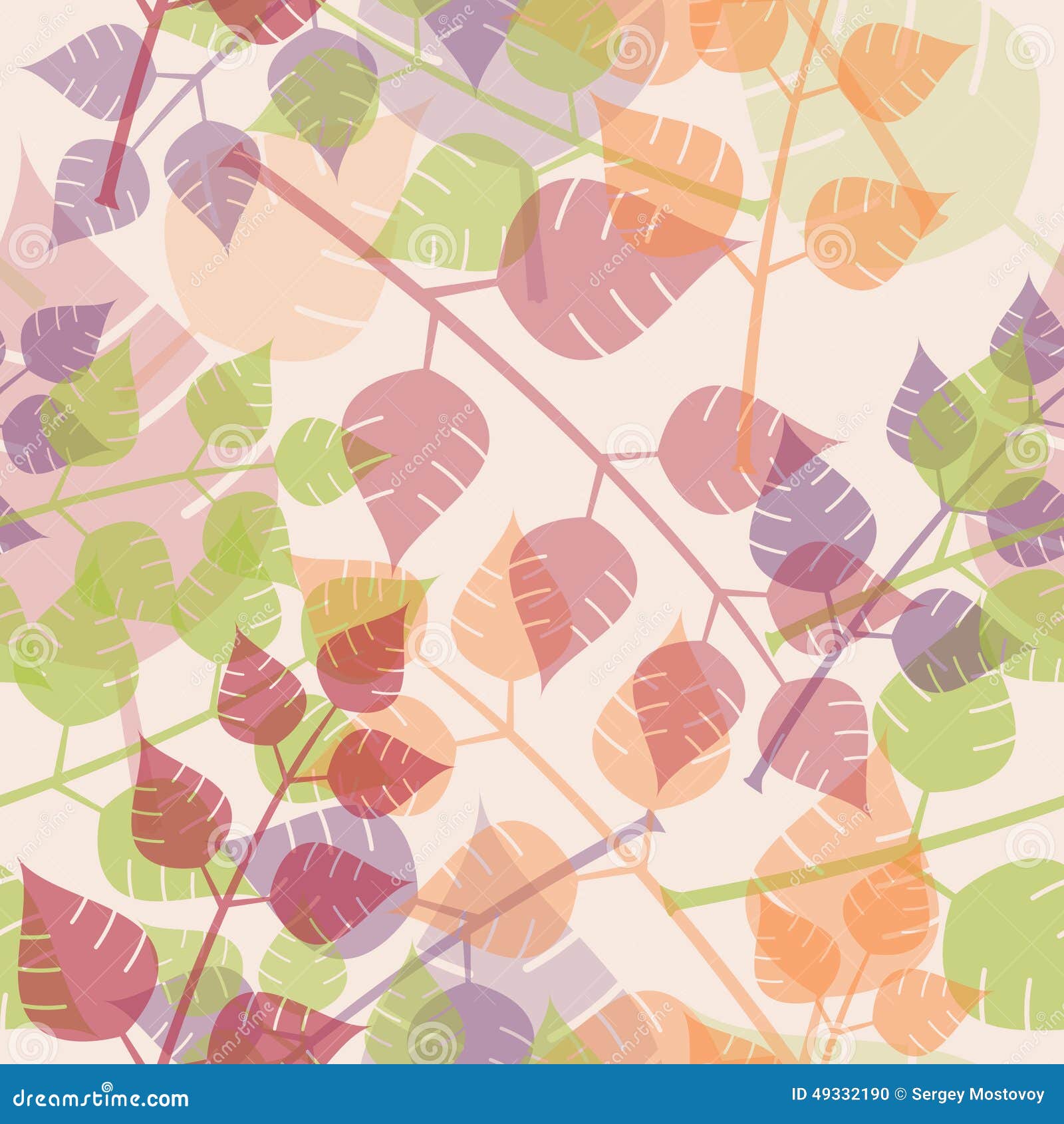 Multicolored Leaves Background Stock Vector - Illustration of pink ...