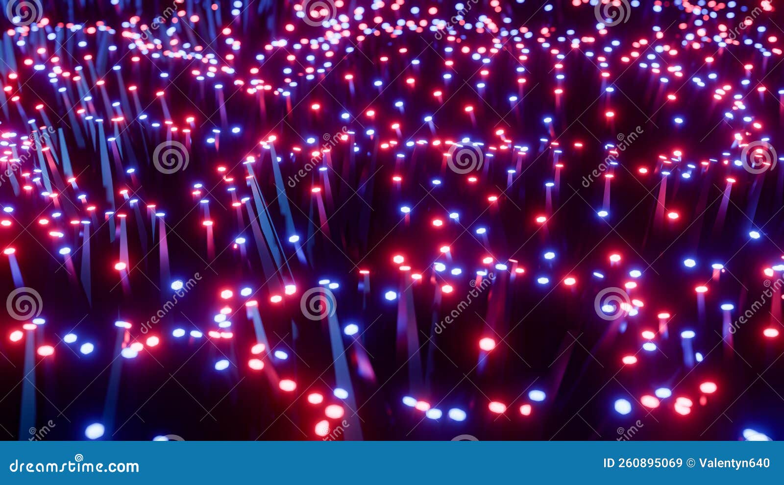 Multicolored LEDs Moving in Waves. 3D Rendering Illustration Stock ...