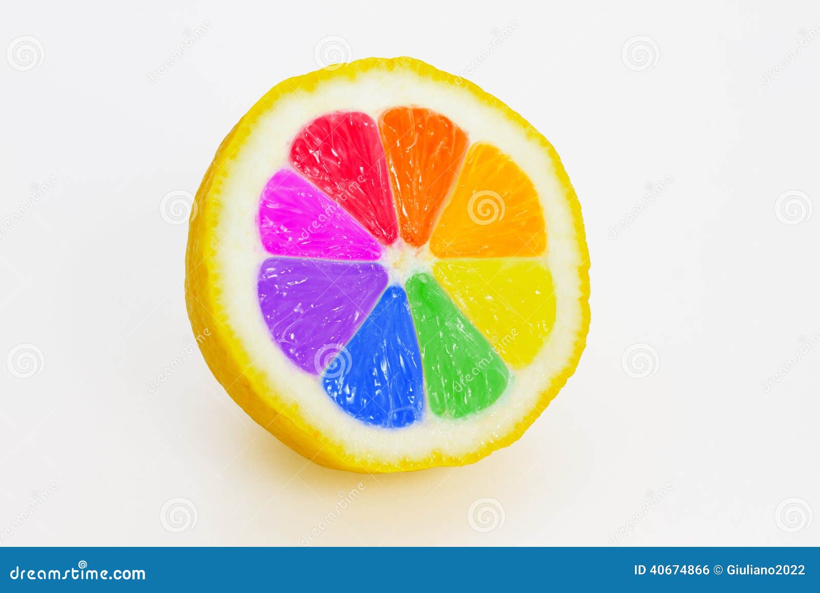 Multicolored lemon stock photo. Image of impossible, close - 40674866