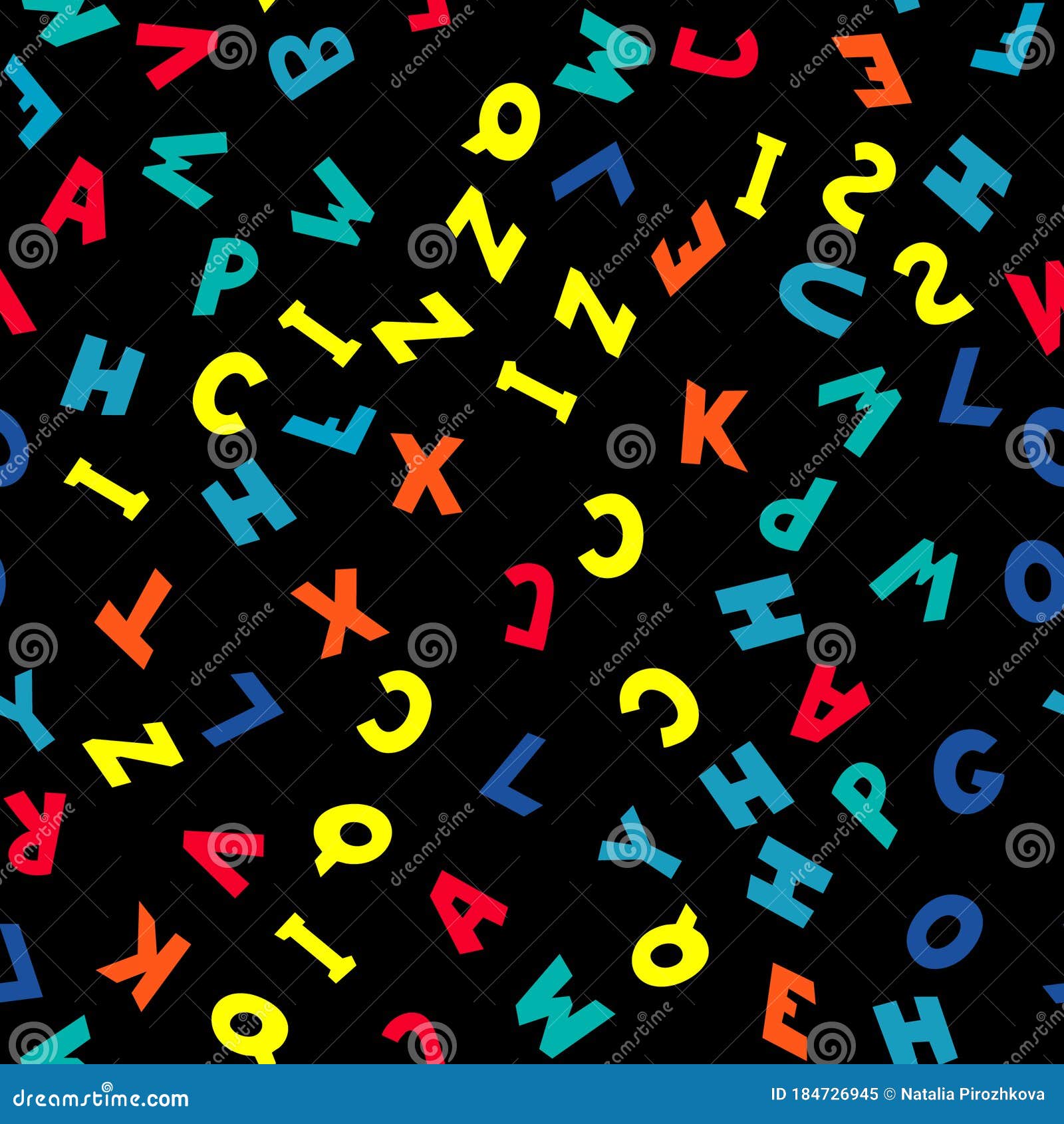 Multicolored Letters on Black Background Stock Vector - Illustration of ...