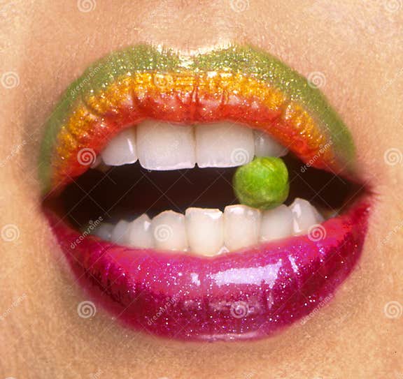 Multicolored lips stock photo. Image of white, lips, lipgloss - 79346