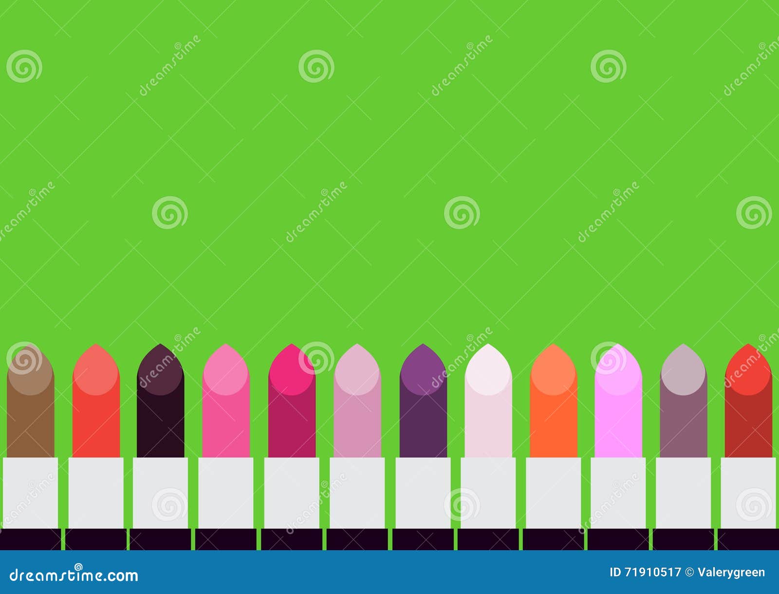 Multicolored Lipstick Set. Flat Illustration Stock Vector ...