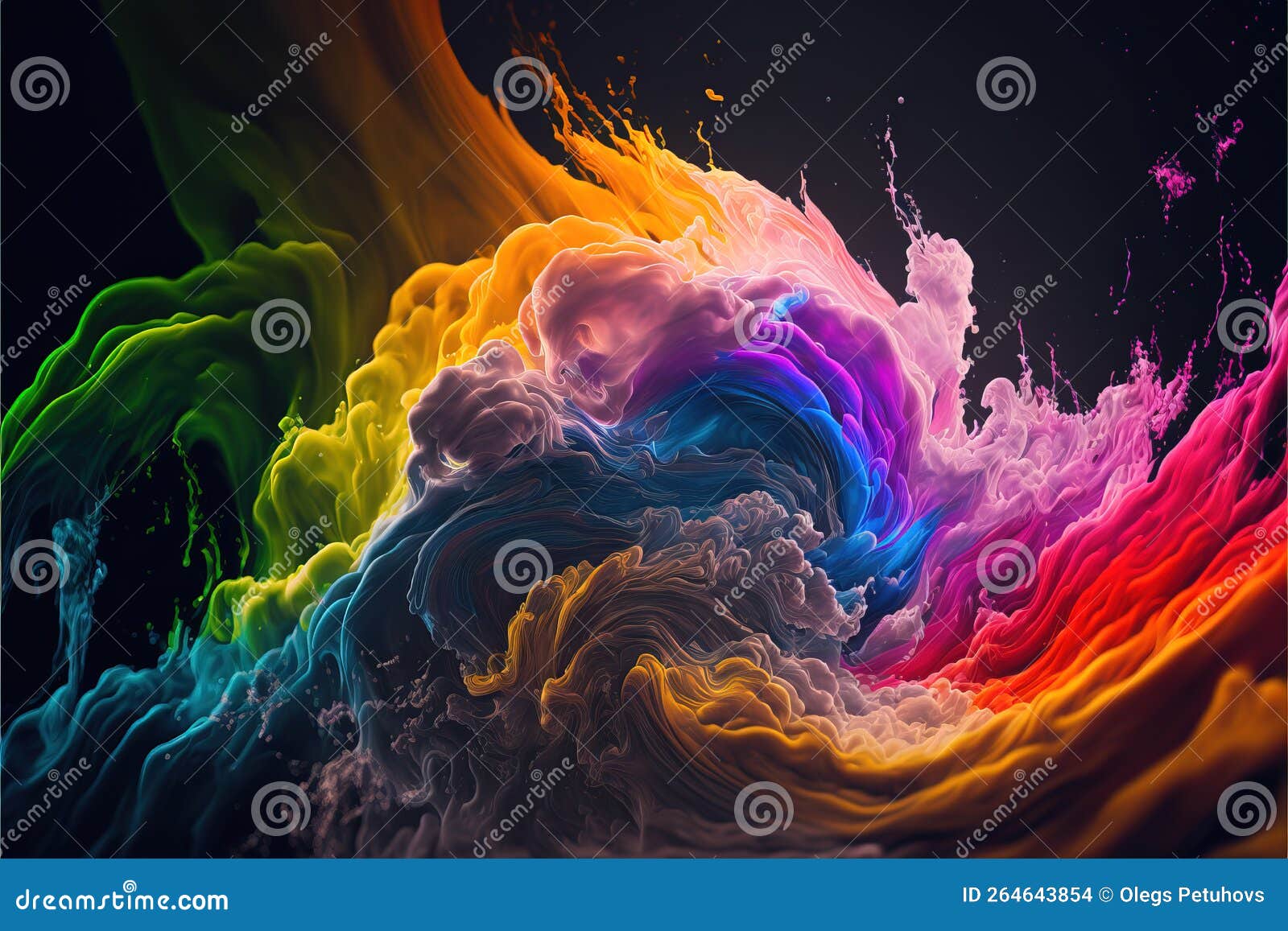 A Multicolored Liquid Swirl is Shown in this Image Stock Illustration ...