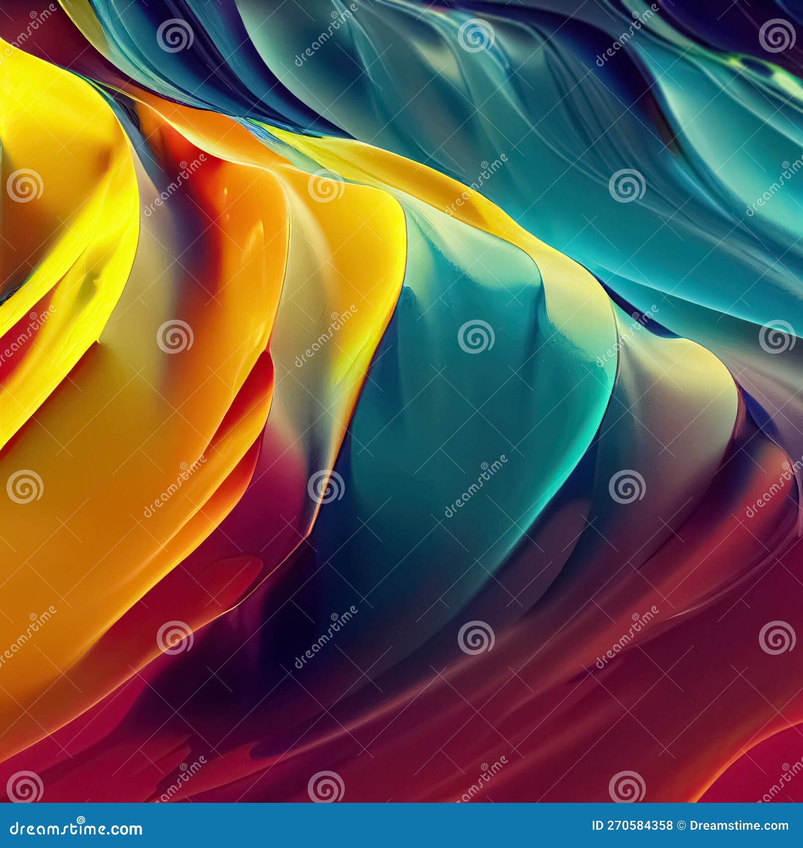 Multicolored Liquid Wavy Dynamic Fluid Abstract Background. Undulating ...