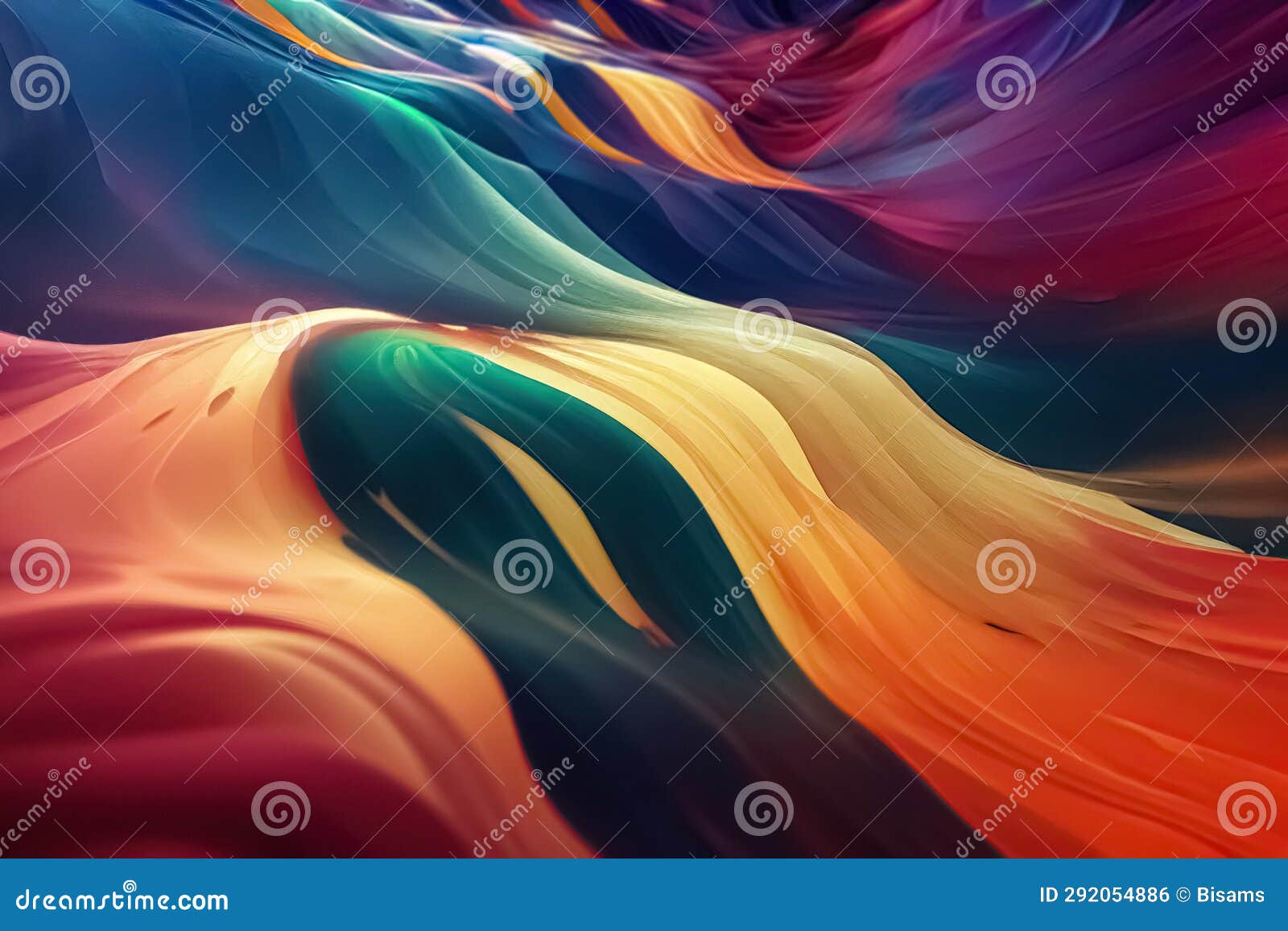 Multicolored Liquid Wavy Dynamic Fluid Abstract Background. Undulating ...