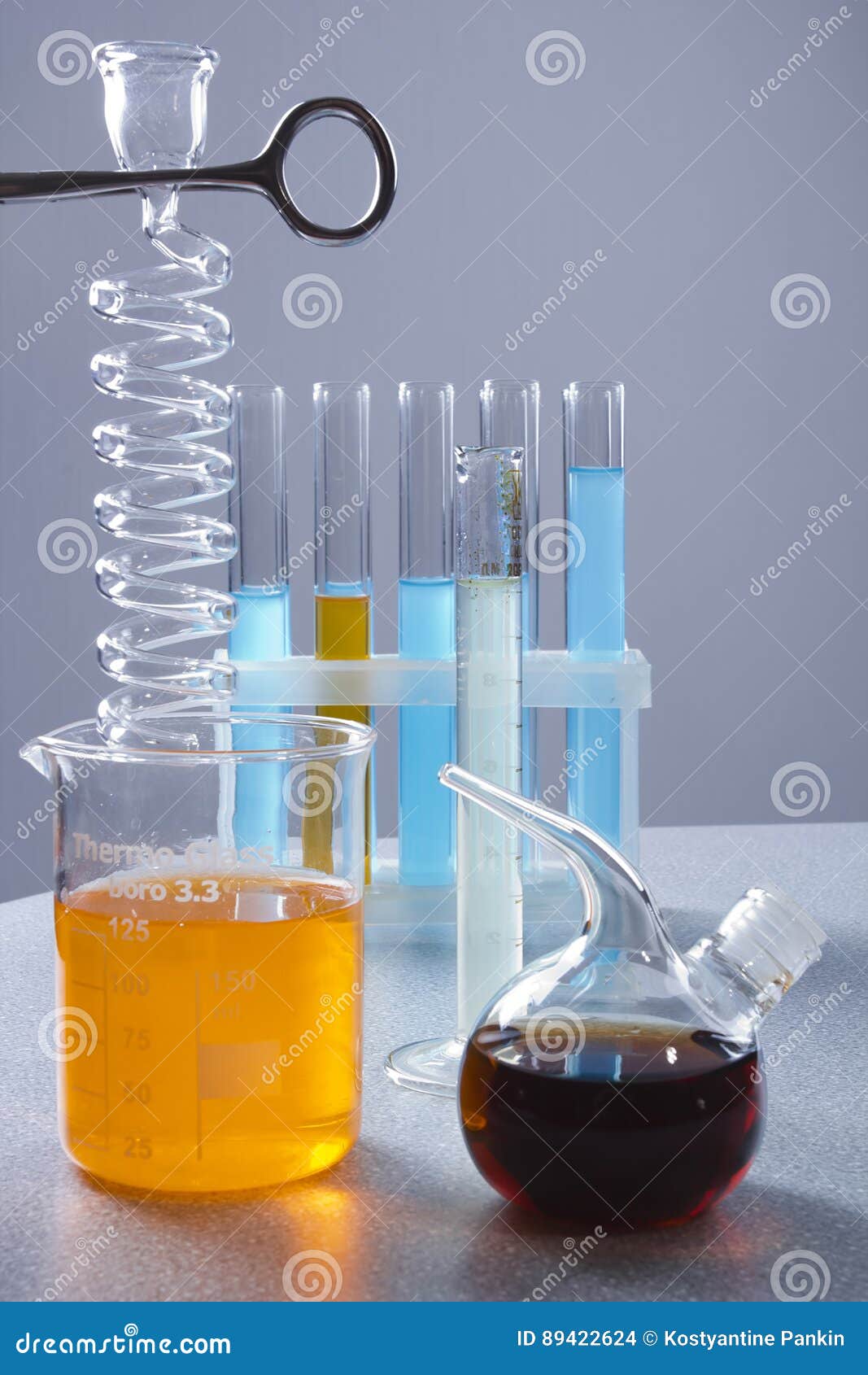 Multicolored Liquids in Laboratory Containers Stock Photo - Image of ...
