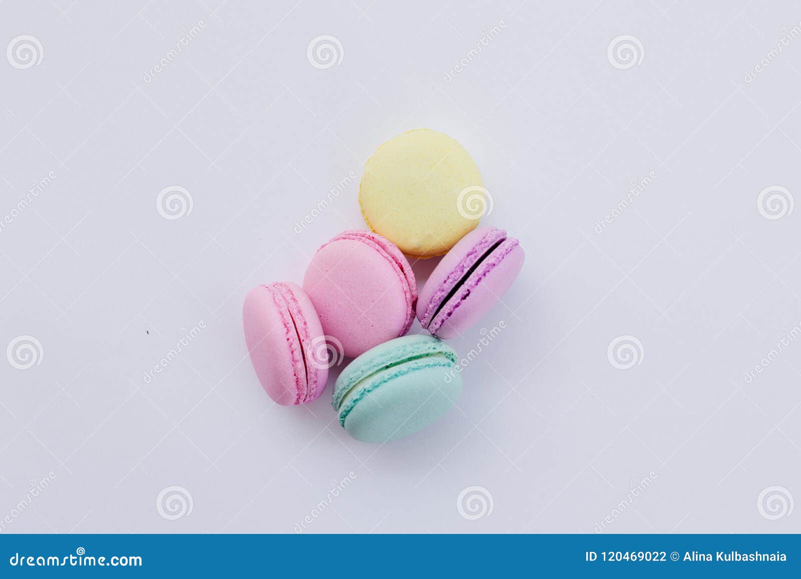 Multicolored Macaroons on Light Background. Stock Photo - Image of ...